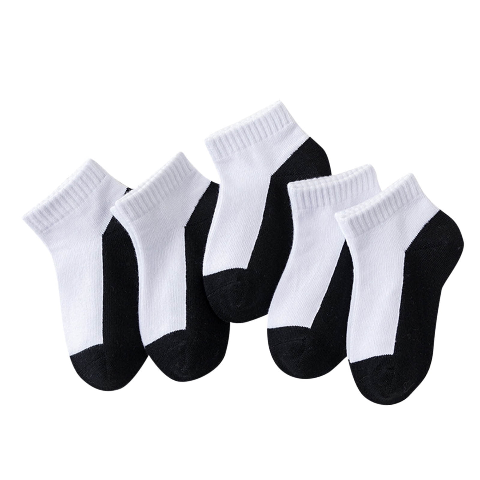 fatyb 5 Pairs Kids Cotton Socks Boys Girls Thin Ankle/Crew Socks Casual ...