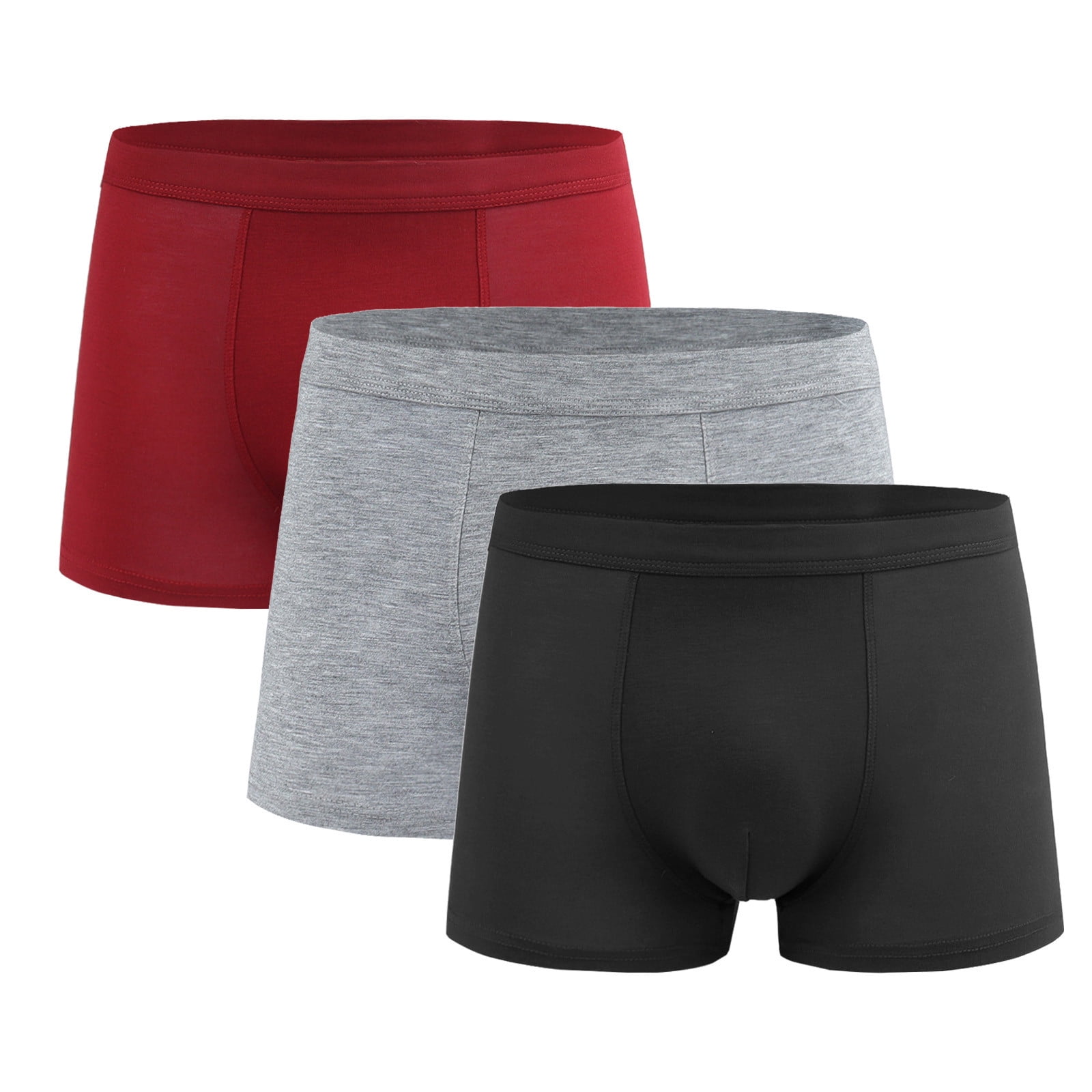 fatyb Boxer Briefs for Men 3 Pack Stretch Comfortable Underwear Soft ...