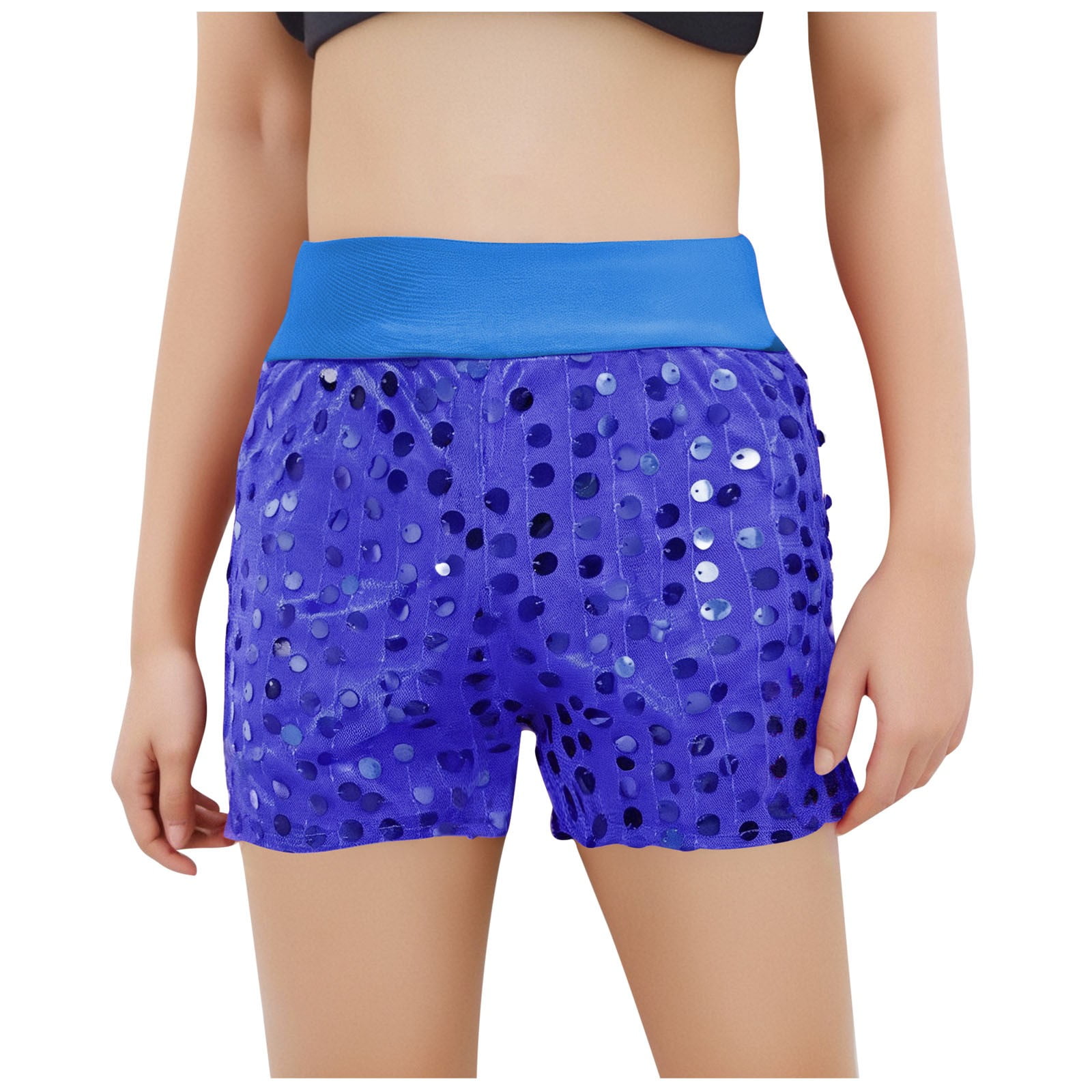 fatyb Boys Girls Sparkly Sequin Shorts High Waist Glitter Party Shorts ...