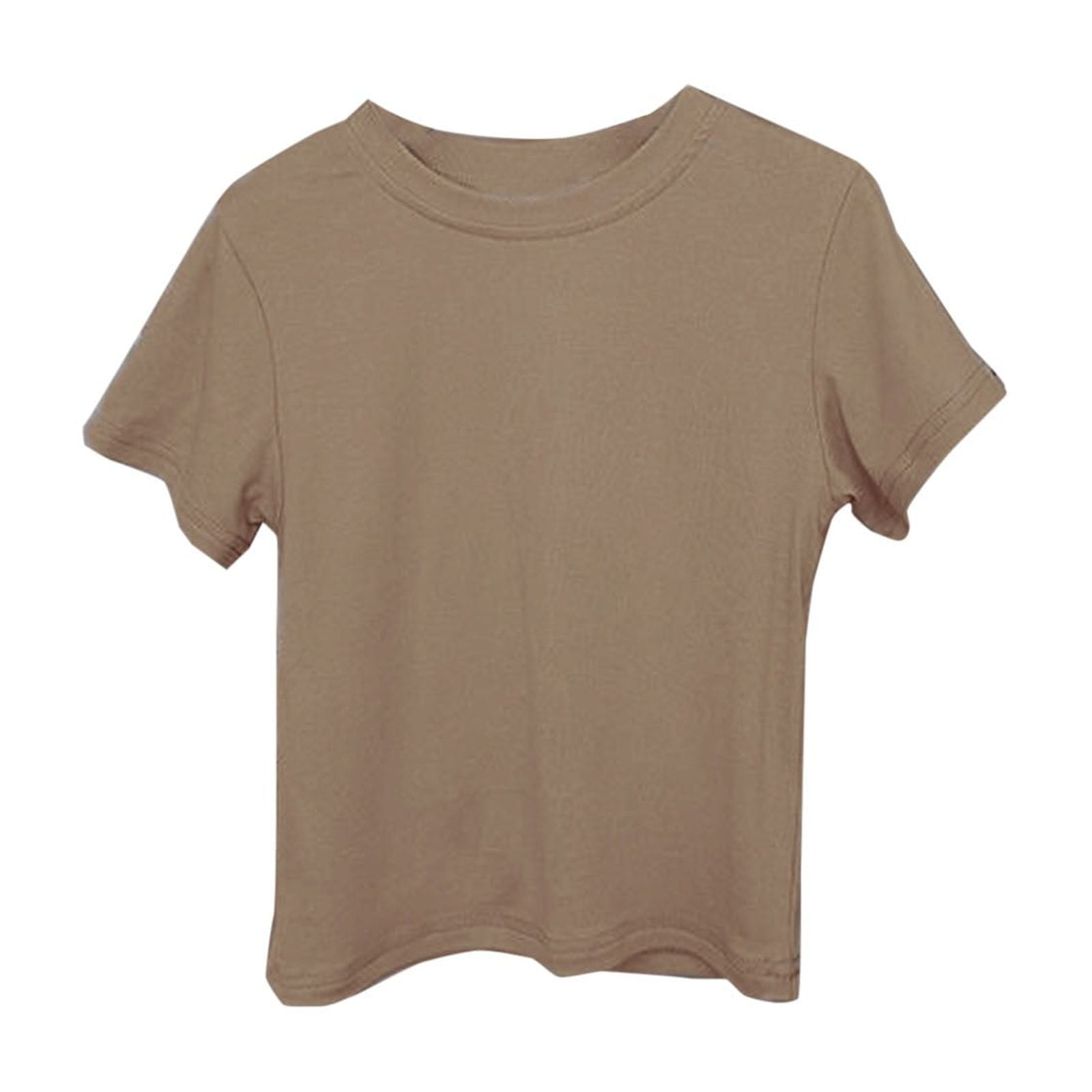 fatyb Cotton Boys Girls T Shirts Shorts Sleeve Solid Color Tees ...