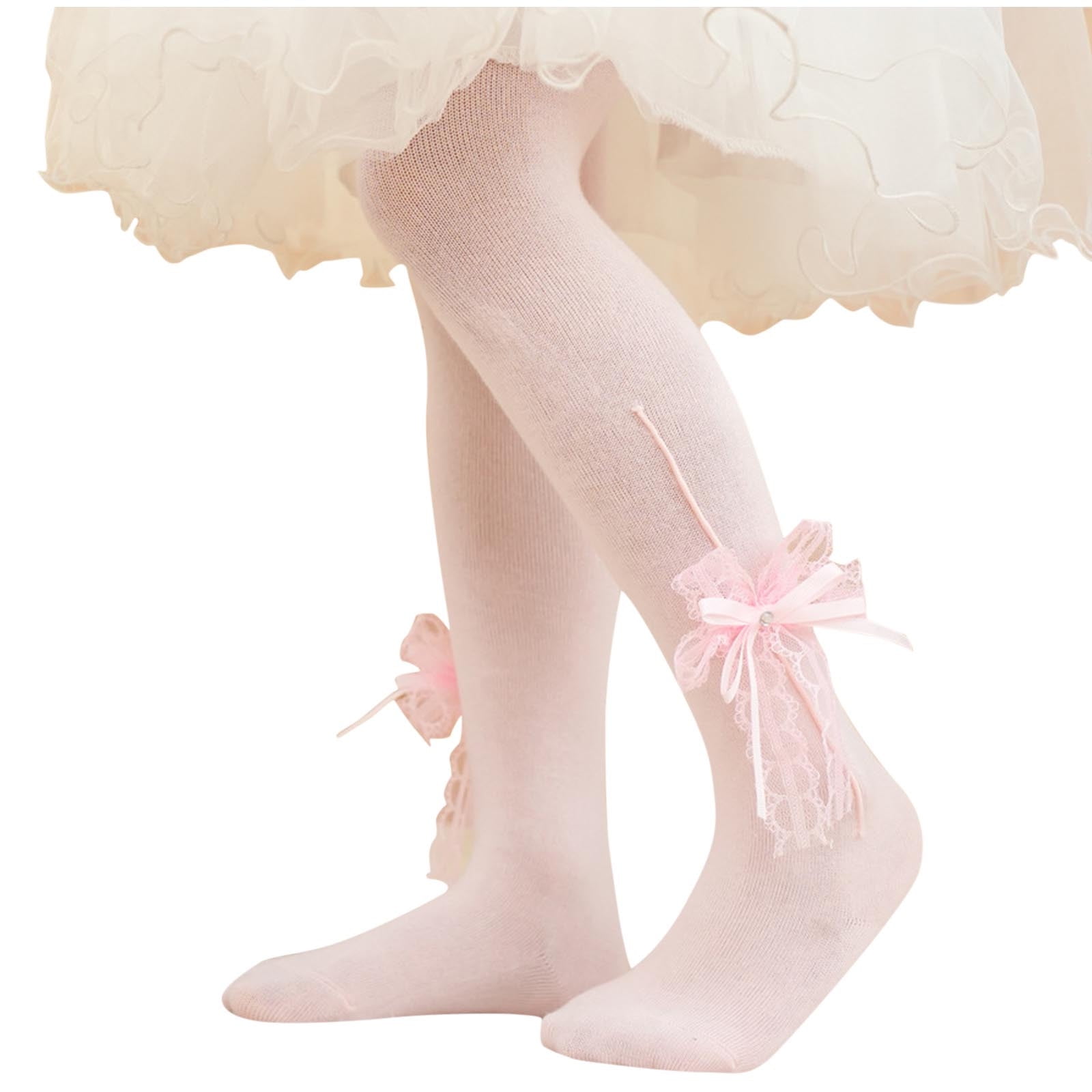 fatyb Girls Cotton Tights Seamless Footed Leggings Kids Girls Dance ...