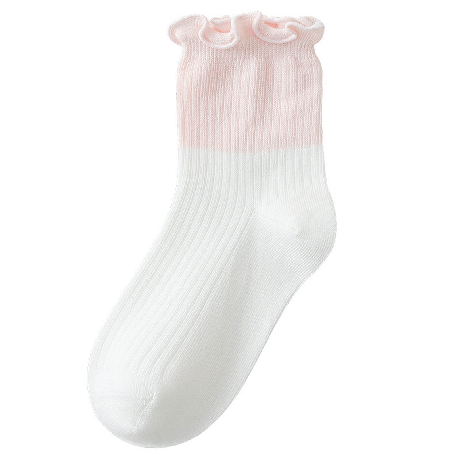 fatyb Girls Ruffle Socks Cotton Breathable Ankle Socks Kids Casual ...