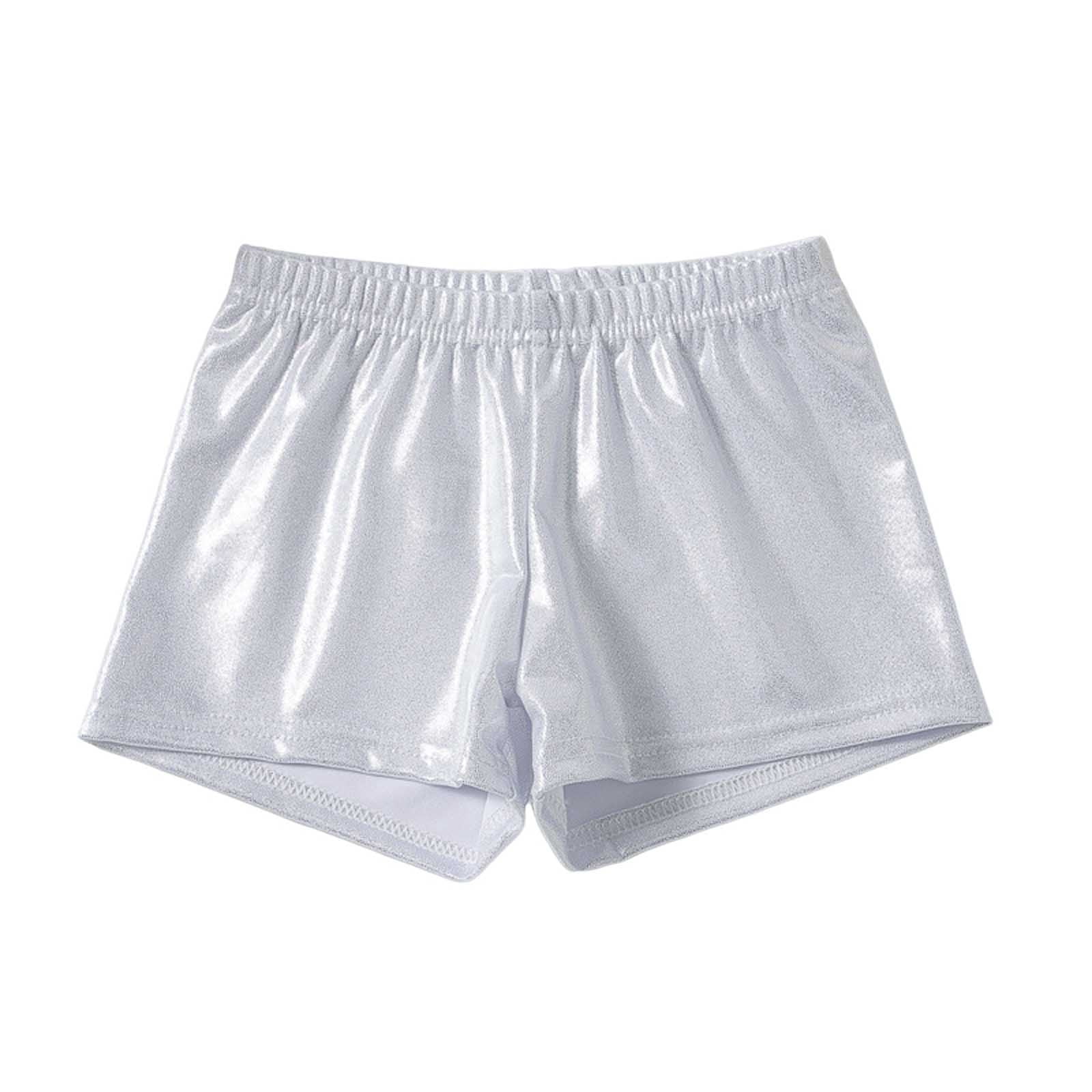 fatyb Girls Shiny Shorts Summer Elastic Waist Sparkly Dance Shorts Kids ...