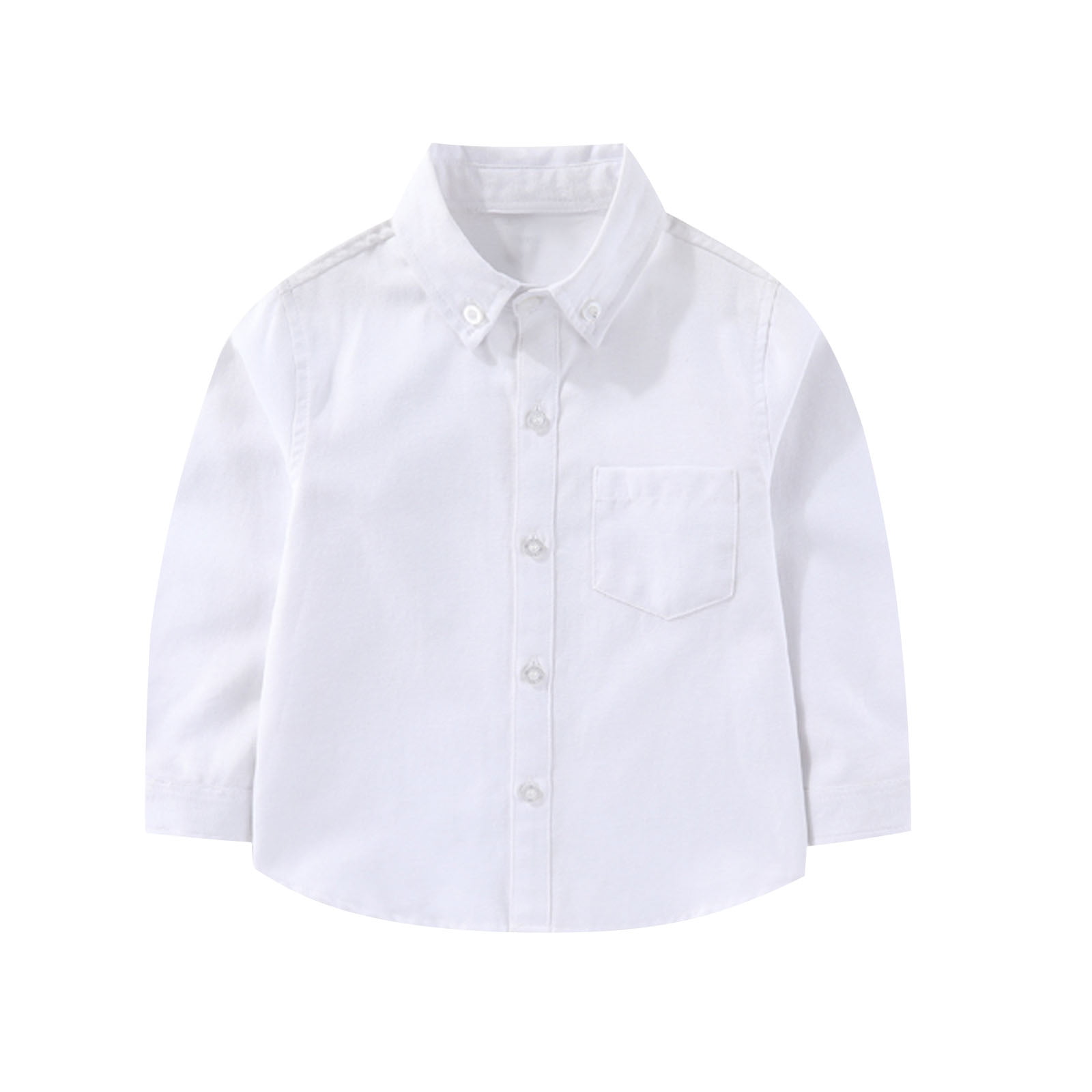 fatyb Kids Button down Dress Shirts with Pocket Cotton Casual Long ...