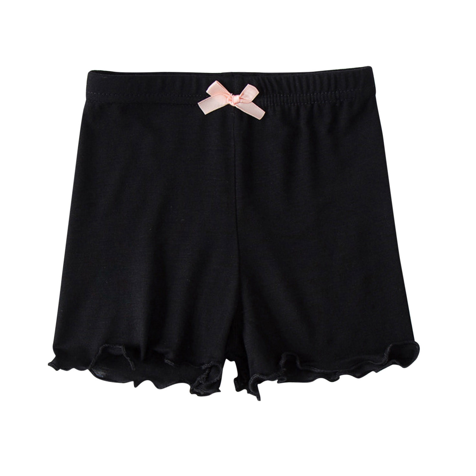 fatyb Kids Girls Dance Shorts Bow Front Soft Shorts for Under Dress ...