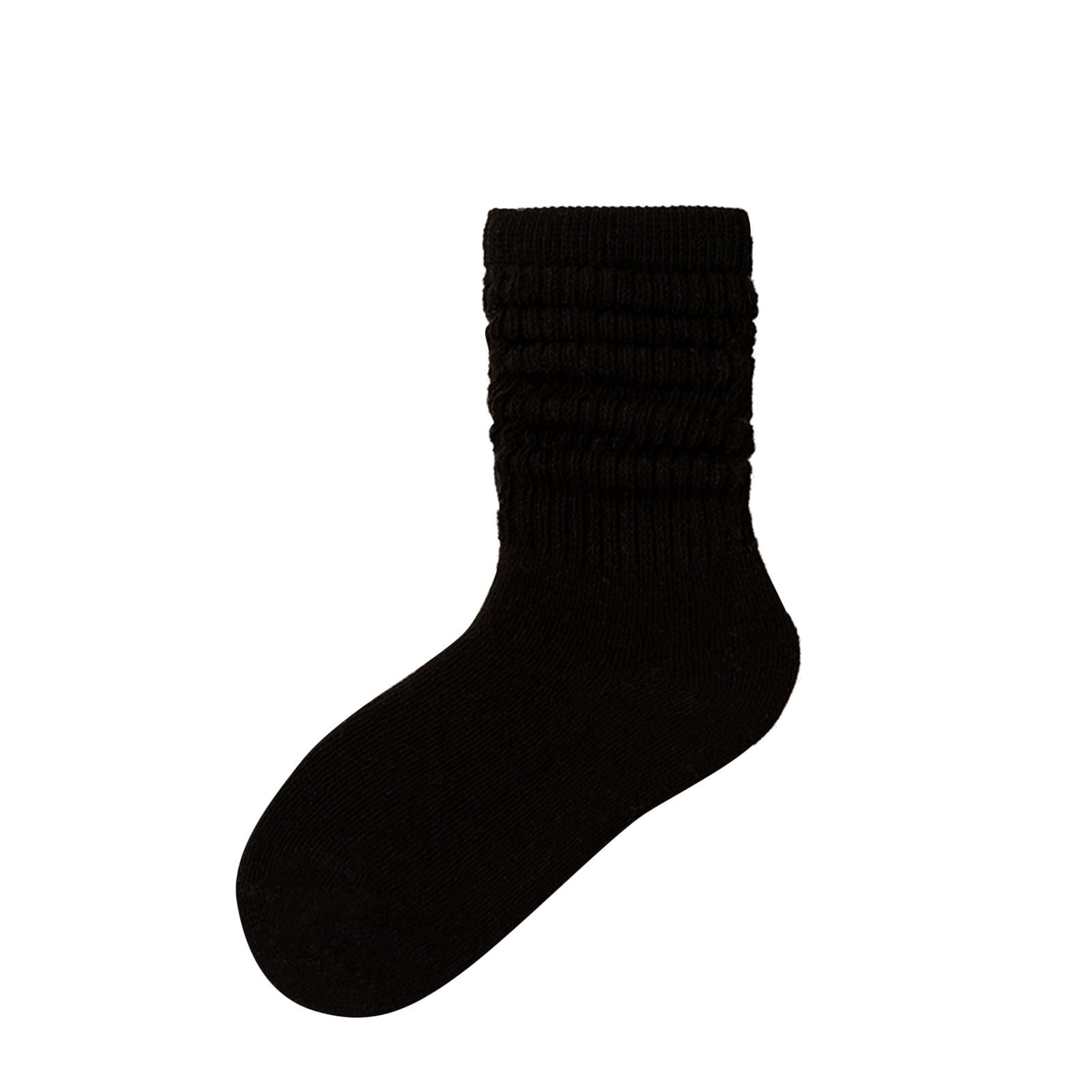 fatyb Kids Slouch Socks Boys Girls Warm Cotton Scrunch Socks Solid ...