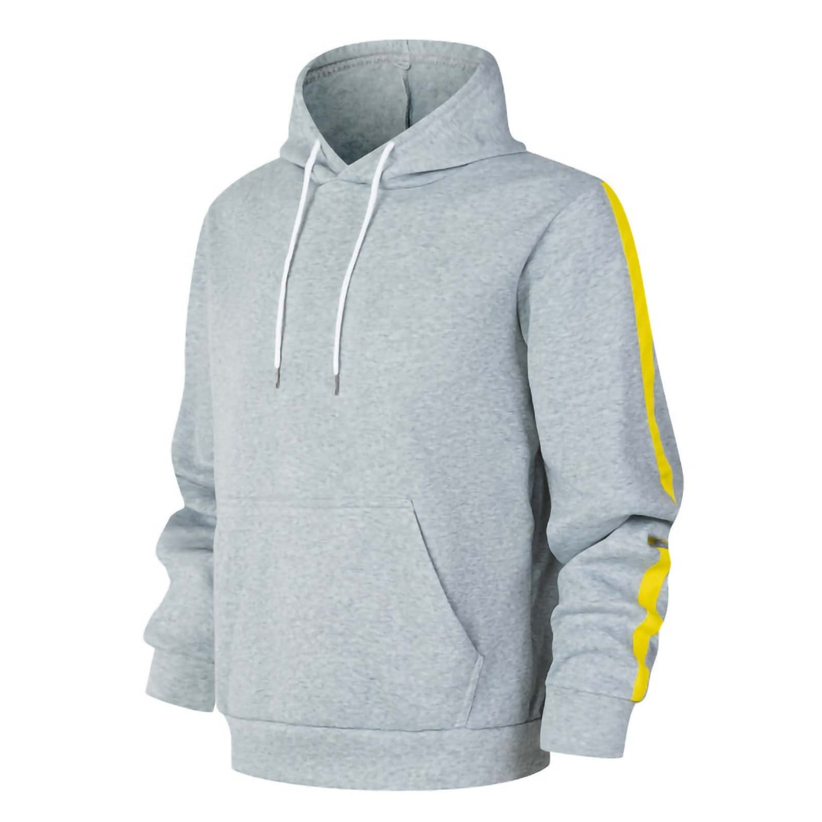 fatyb Men's Casual Hoodies Pullover with Pocket Casual Long Sleeve Mens ...