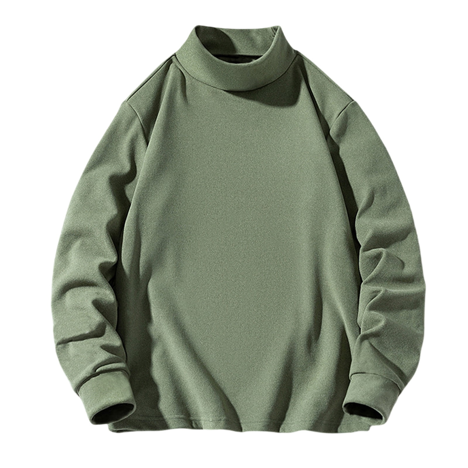 fatyb Men's Mock Neck Shirts Long Sleeve Warm Pullover Stretch Comfy ...