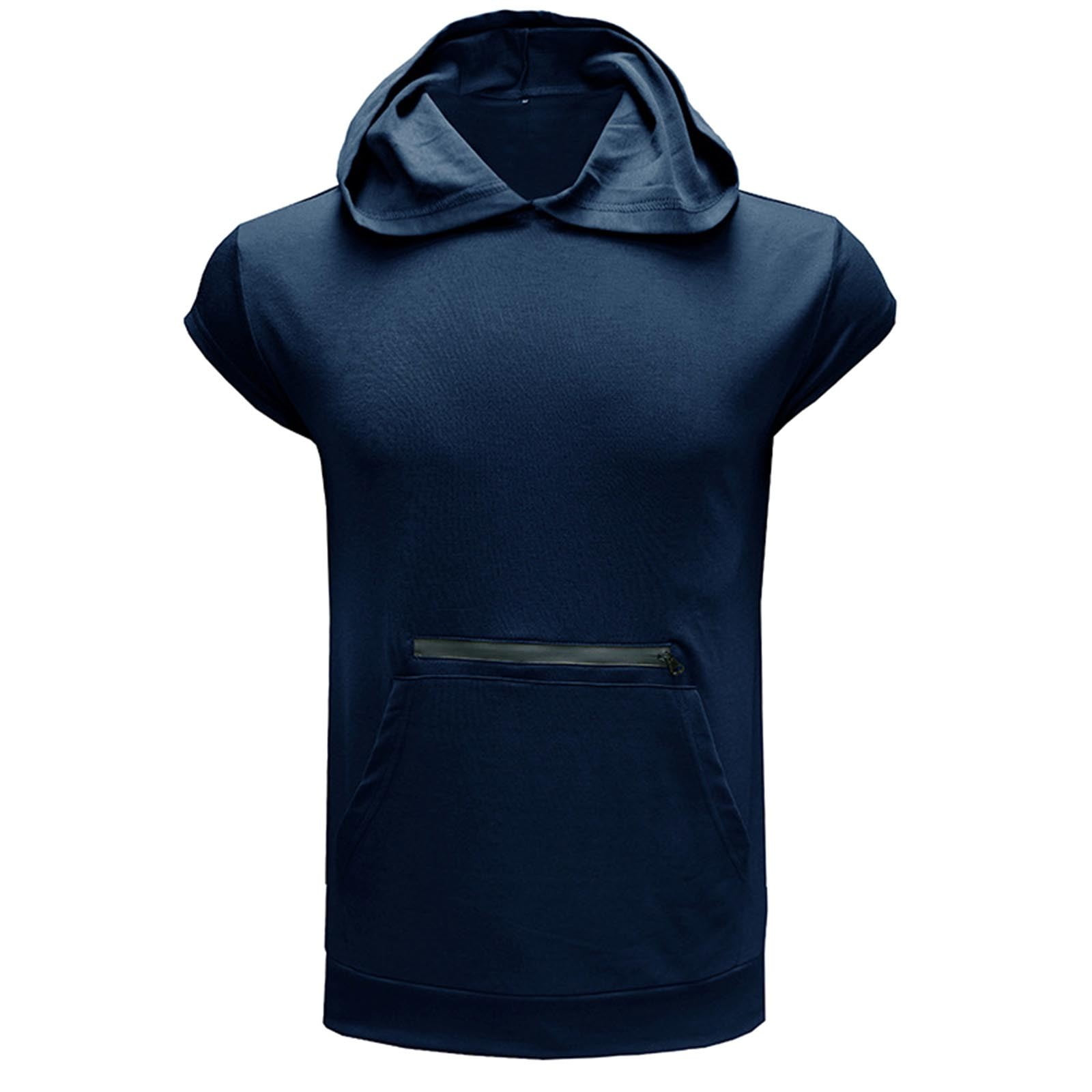 fatyb Mens Workout Hooded Tank Tops Bodybuilding Hoodies Cut off Muscle ...