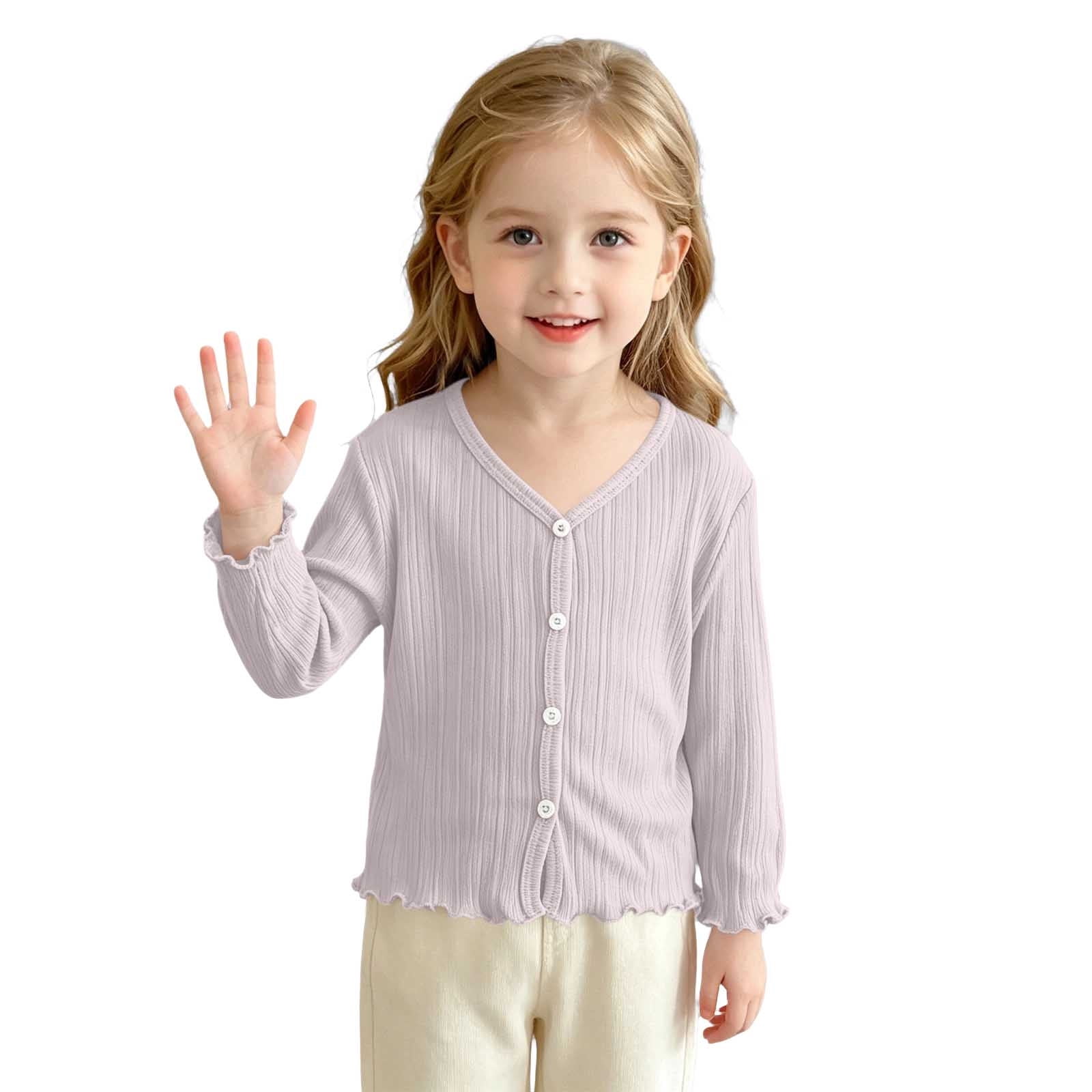 fatyb Toddler Baby Girls Lightweight Cardigans Button down V Neck Long ...