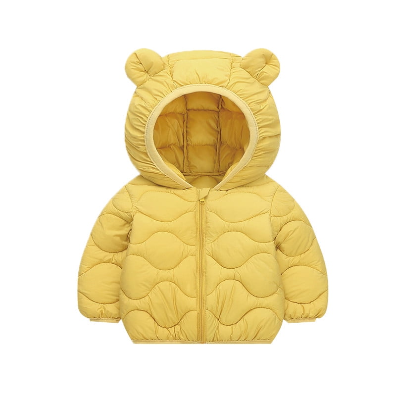 fatyb Toddler Hooded Puffer Jacket for Boys Girls Full Zip up Winter Outwear Long Sleeve Padded ...