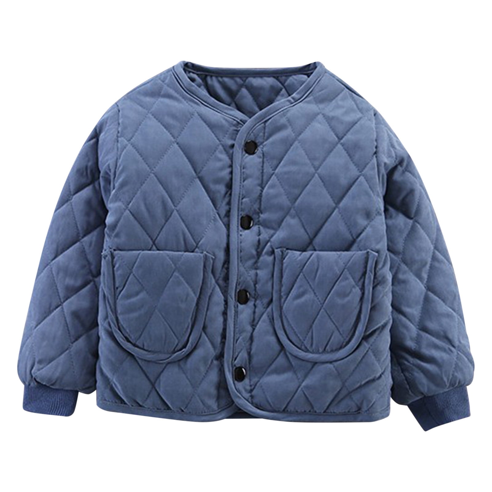 fatyb Unisex Kids Quilted Jacket Button down Puffer Outwear Fall Winter ...