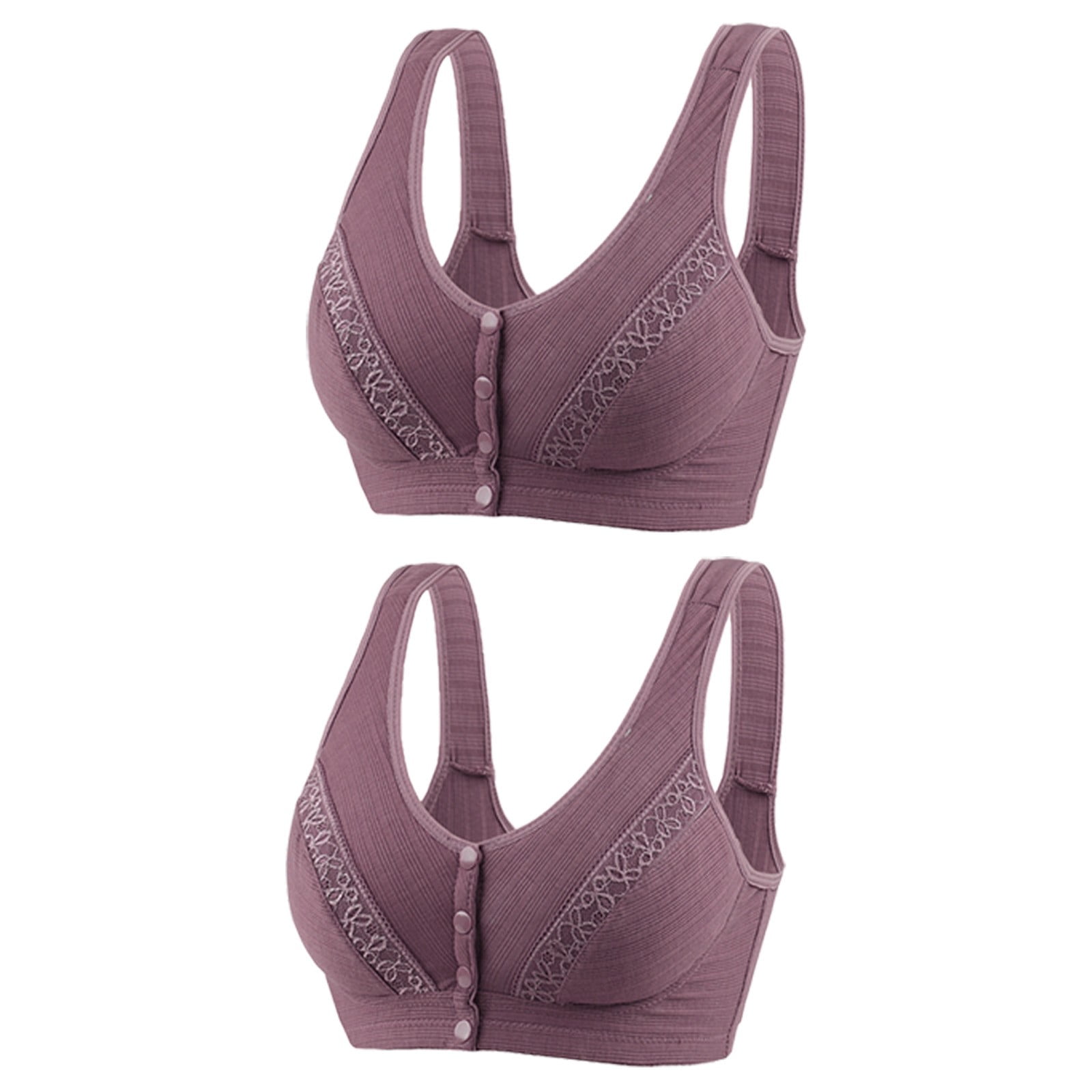 fatyb Wireless Front Closure Bras for Women 2 Pack Full Coverage ...