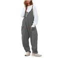 fatyb Women's Fleece Jumpsuits Spaghetti Strap Fuzzy Overalls ...