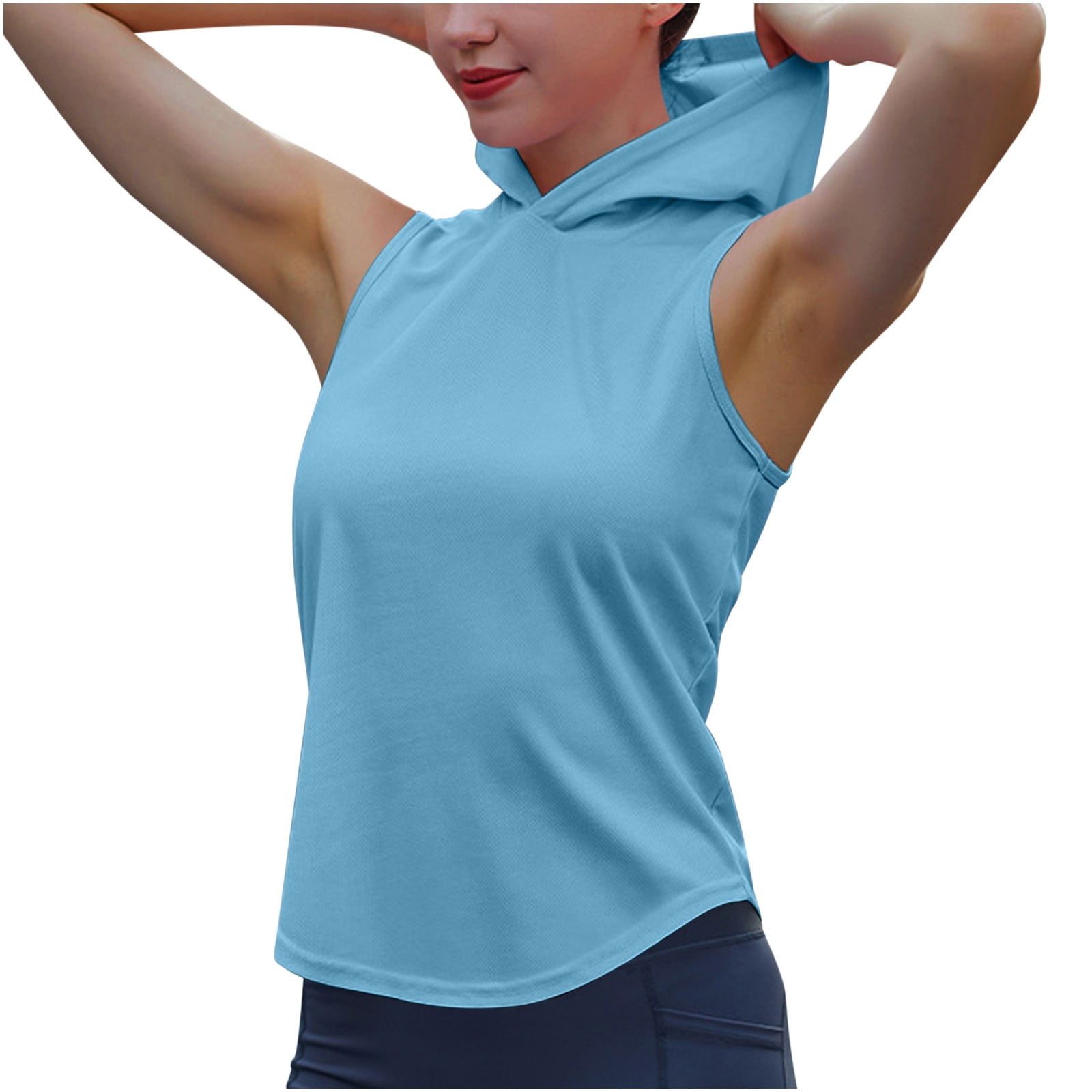 fatyb Women's Hooded Tank Tops Gym Workout Yoga Tops Sleeveless Loose ...