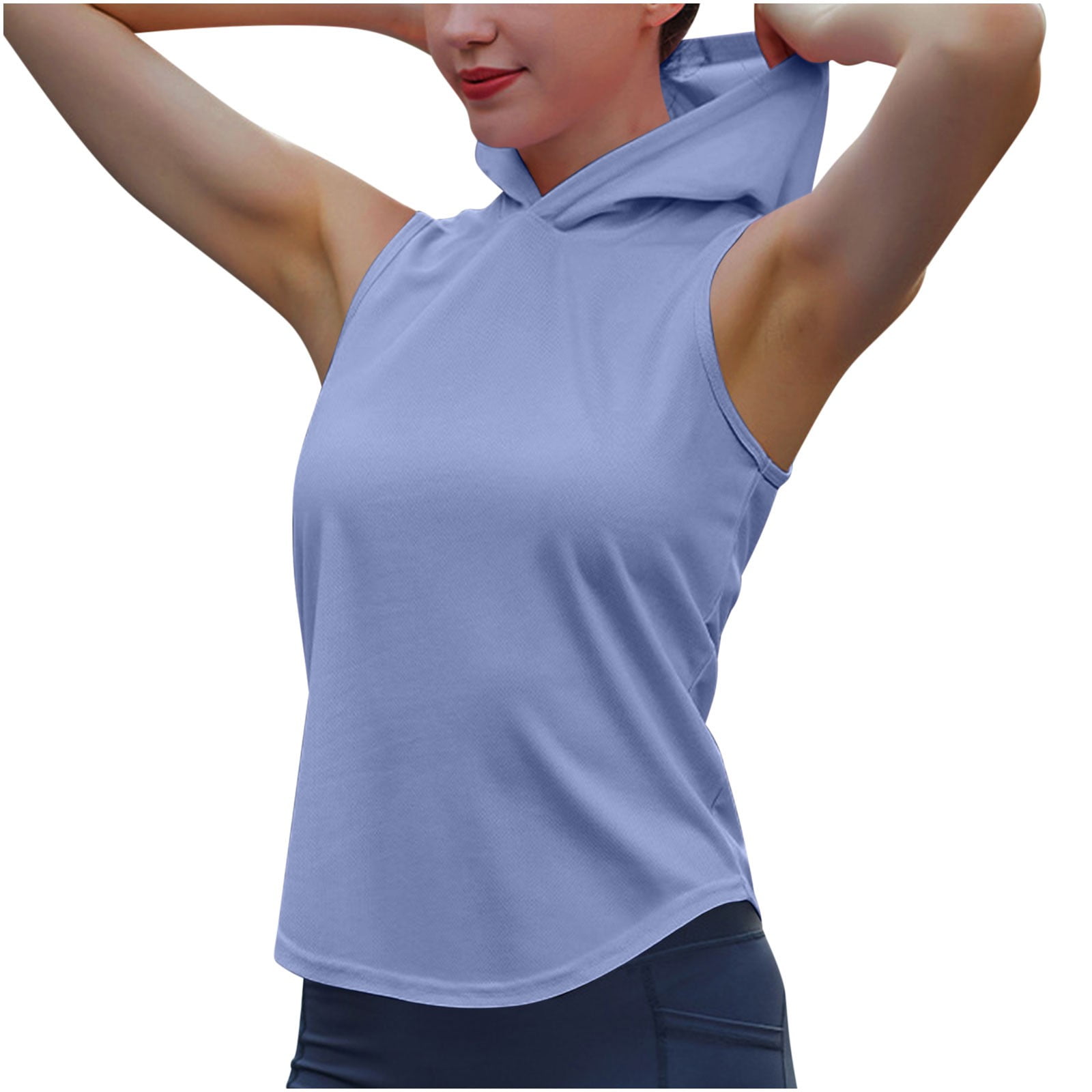 fatyb Women's Hooded Tank Tops Gym Workout Yoga Tops Sleeveless Loose ...