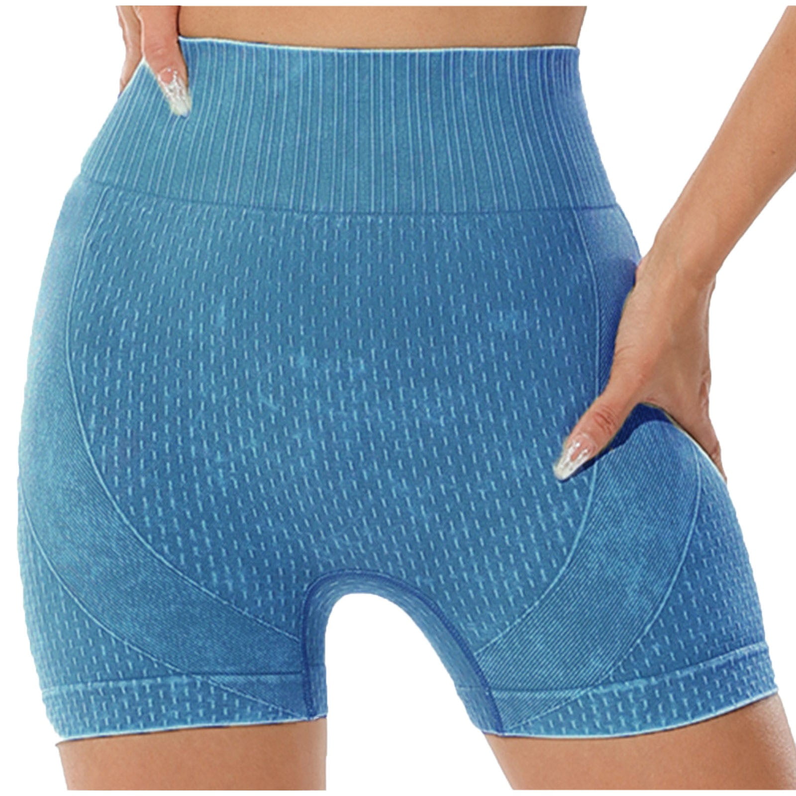 fatyb Women's Ribbed Biker Shorts High Waist Short Yoga Leggings ...