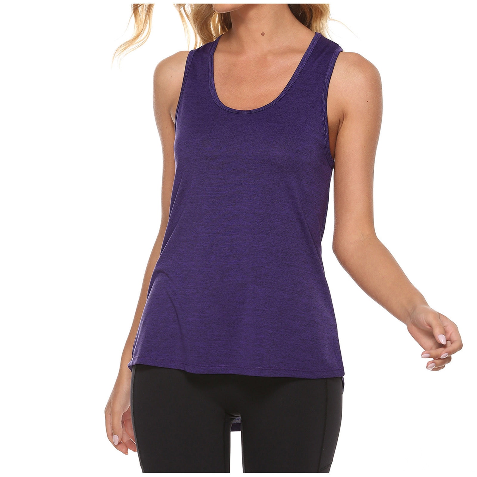 fatyb Women's Workout Tank Tops Open Back Running Shirts Activewear ...