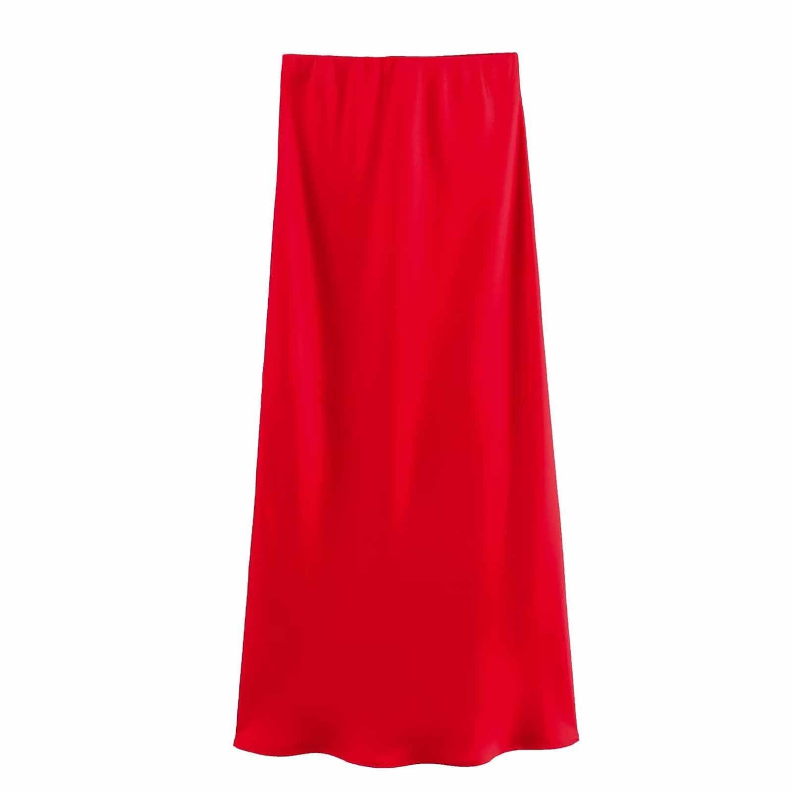 Fatyb Womens Satin Maxi Skirts Drawstring High Waist Long Skirt Party Elegant Flowy Skirts For