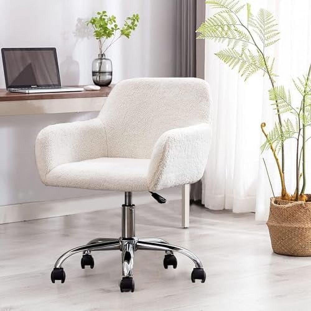 faux fur desk chair home office chair for women girl teen, modern ...