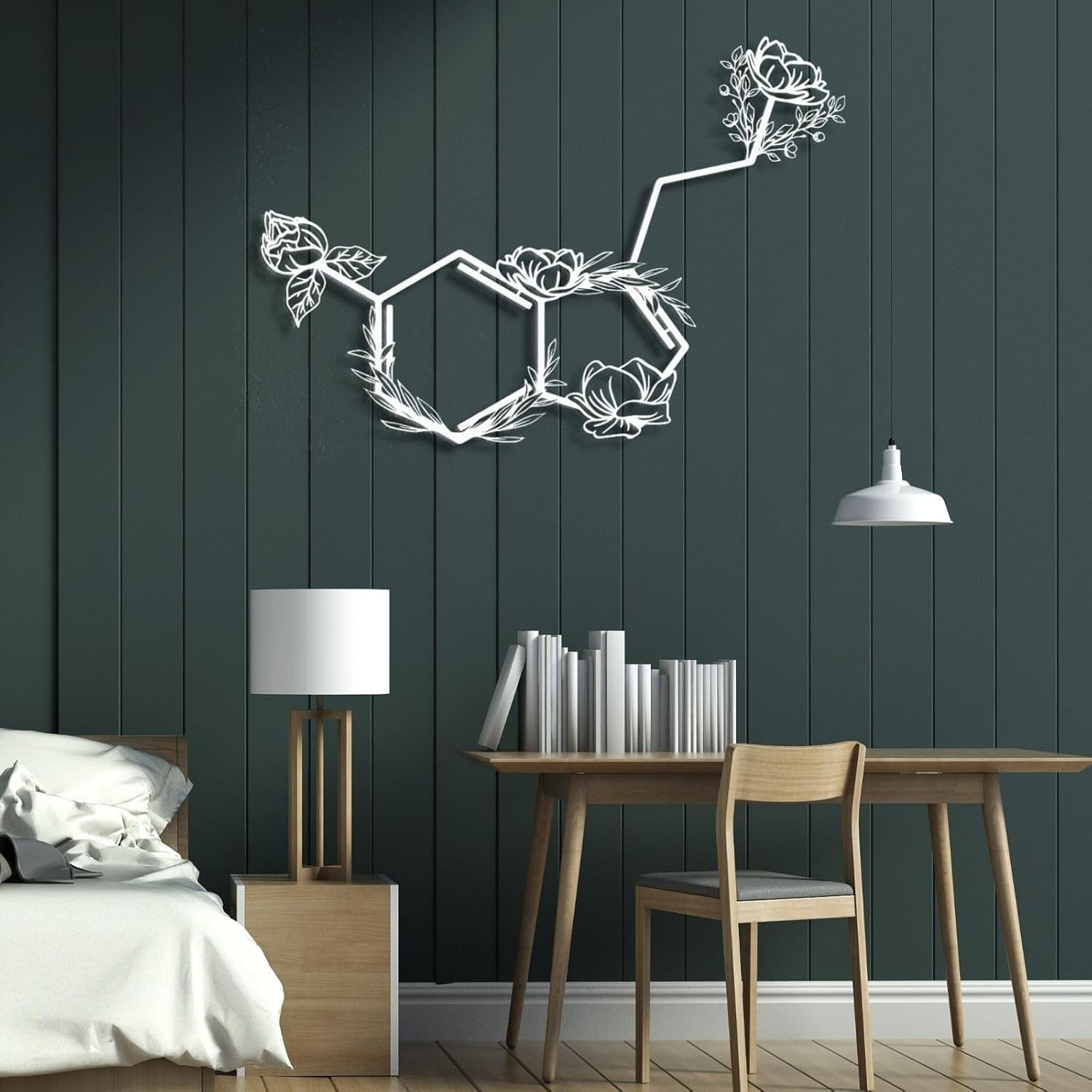 fayholy Serotonin Metal Wall Art, Biology Chemistry Metal Art Wall ...