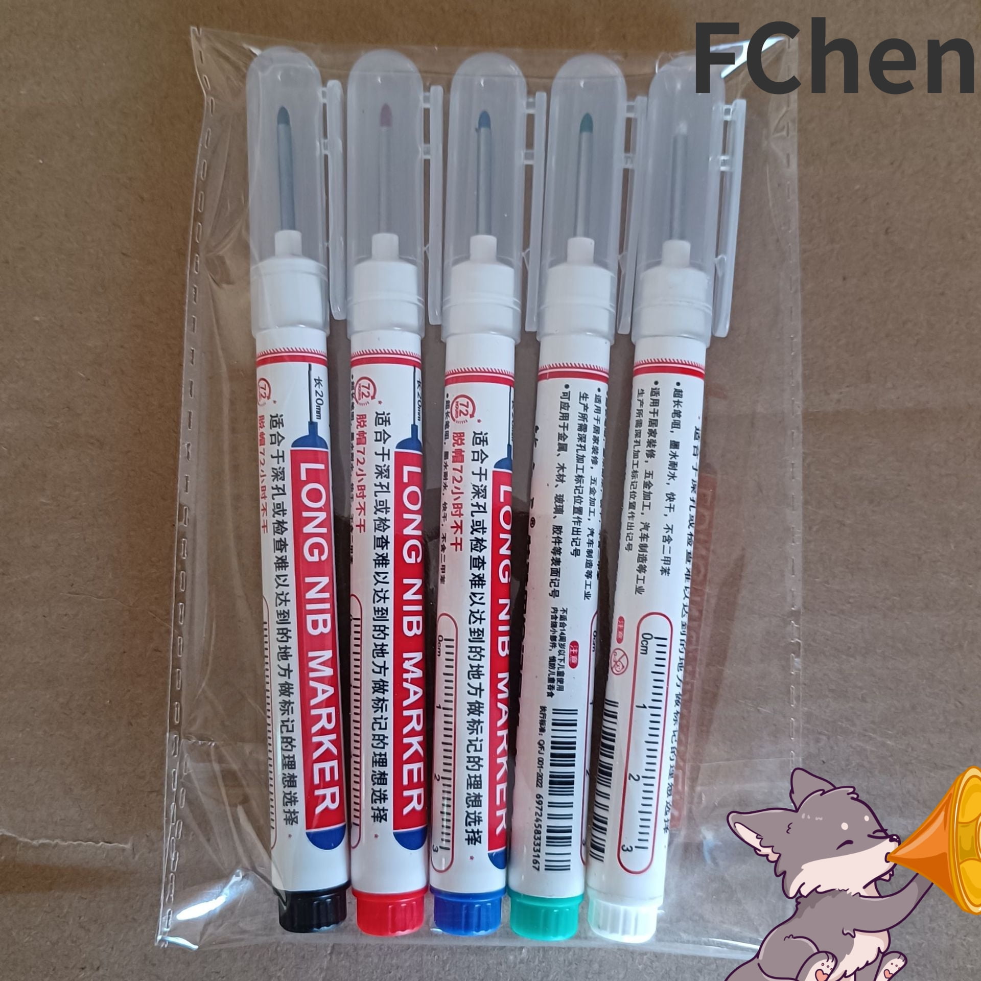 fchen 5PCS Long Head Deep Hole Marker Pens,20mm Deep Reach Markers ...