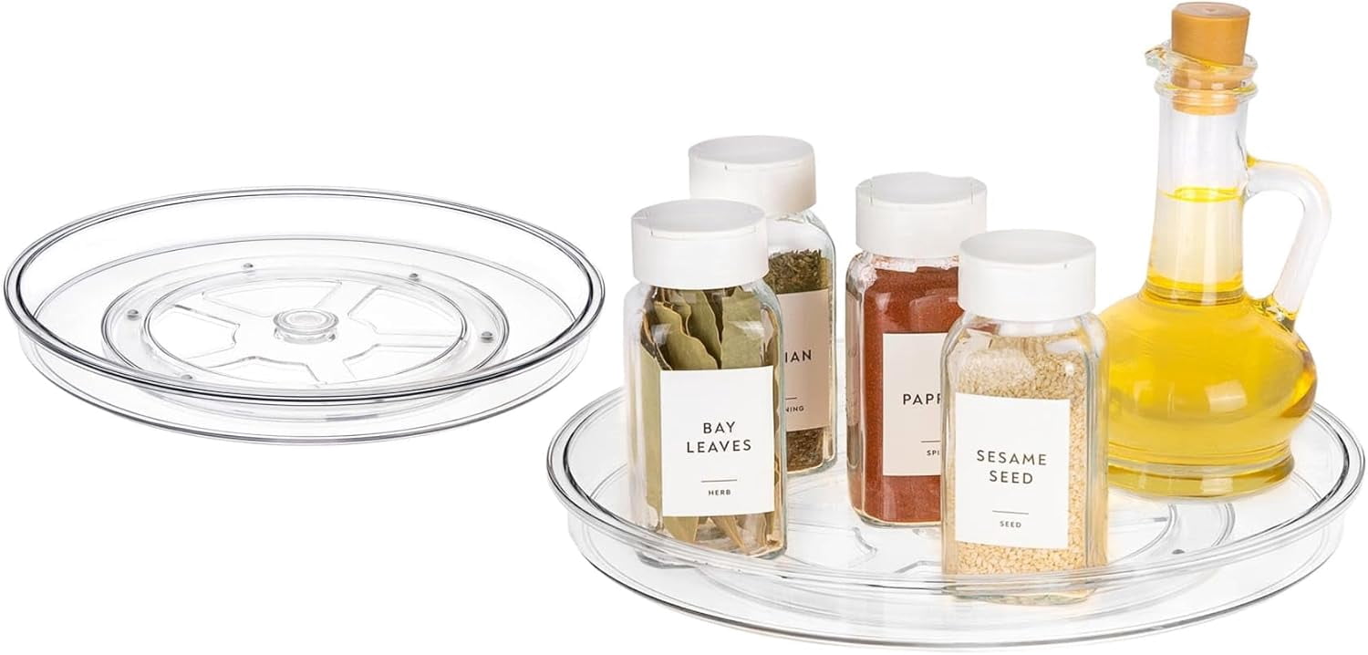 fdbtgysdb 11" Lazy Susan Organizer. 2 Pack Clear Plastic Rotating Trays ...