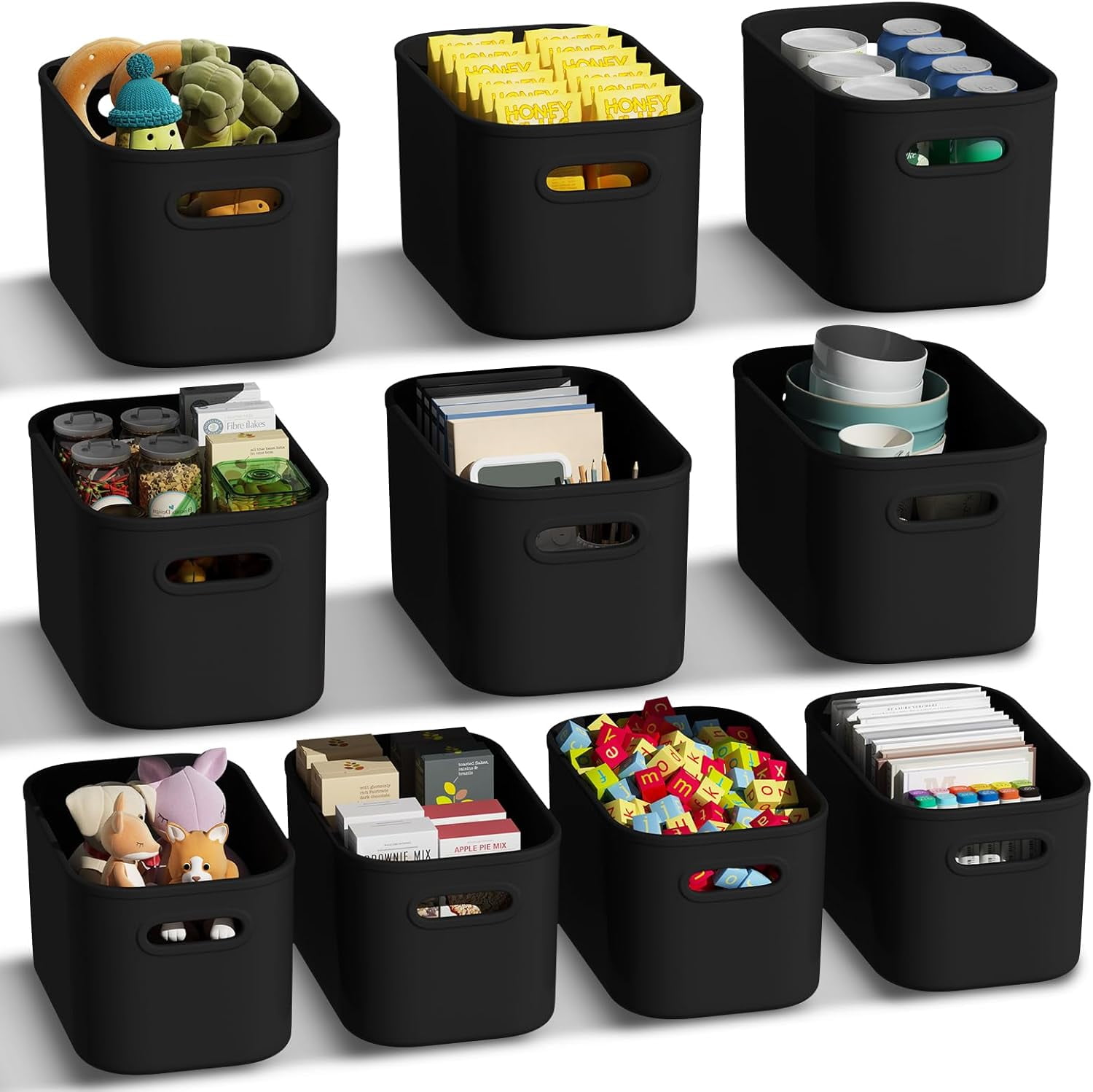 fdbtgysdb 12 Pack Colorful Plastic Storage Bins Pantry Organizer Bins ...