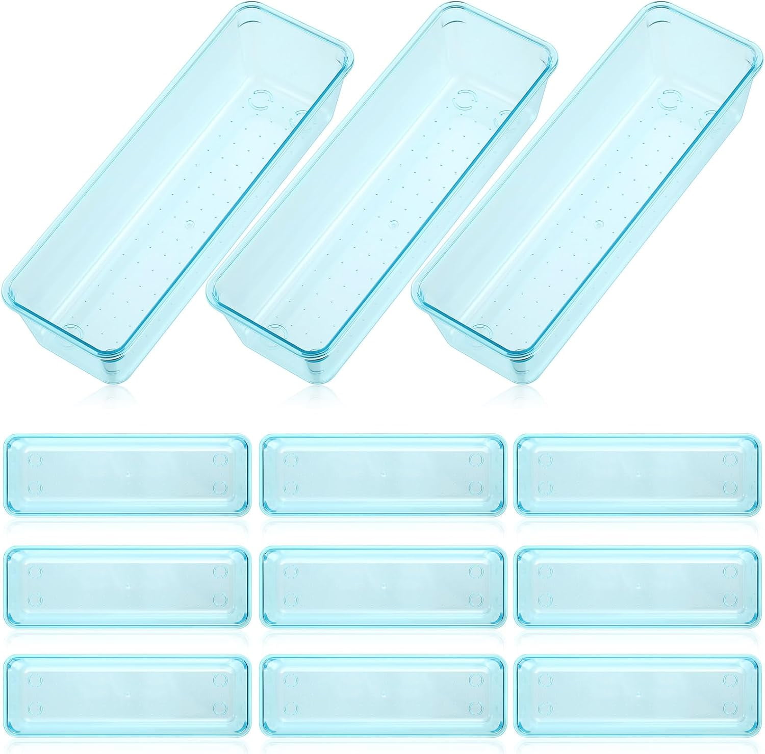 fdbtgysdb 12 Pcs Vanity Drawer Organizer 9 x 3 x 2 Inches Clear Plastic ...