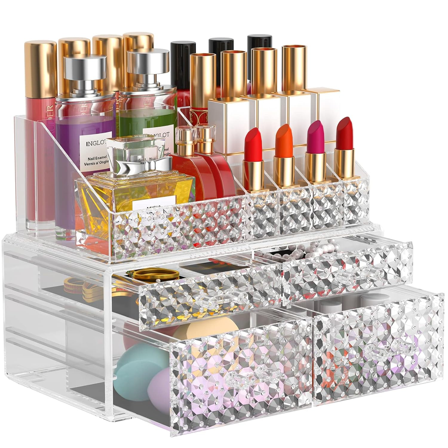fdbtgysdb 2 Pack Makeup Organizer with Drawers[Upgraded]-Acrylic Make ...