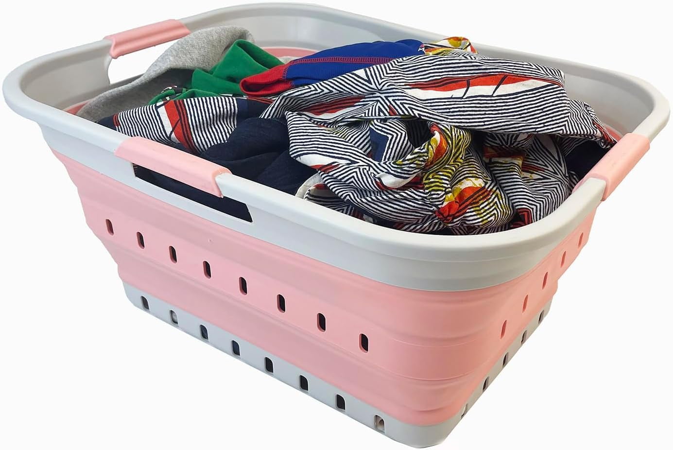 fdbtgysdb 42L (11 gallon) Collapsible Plastic Laundry Basket - Foldable ...