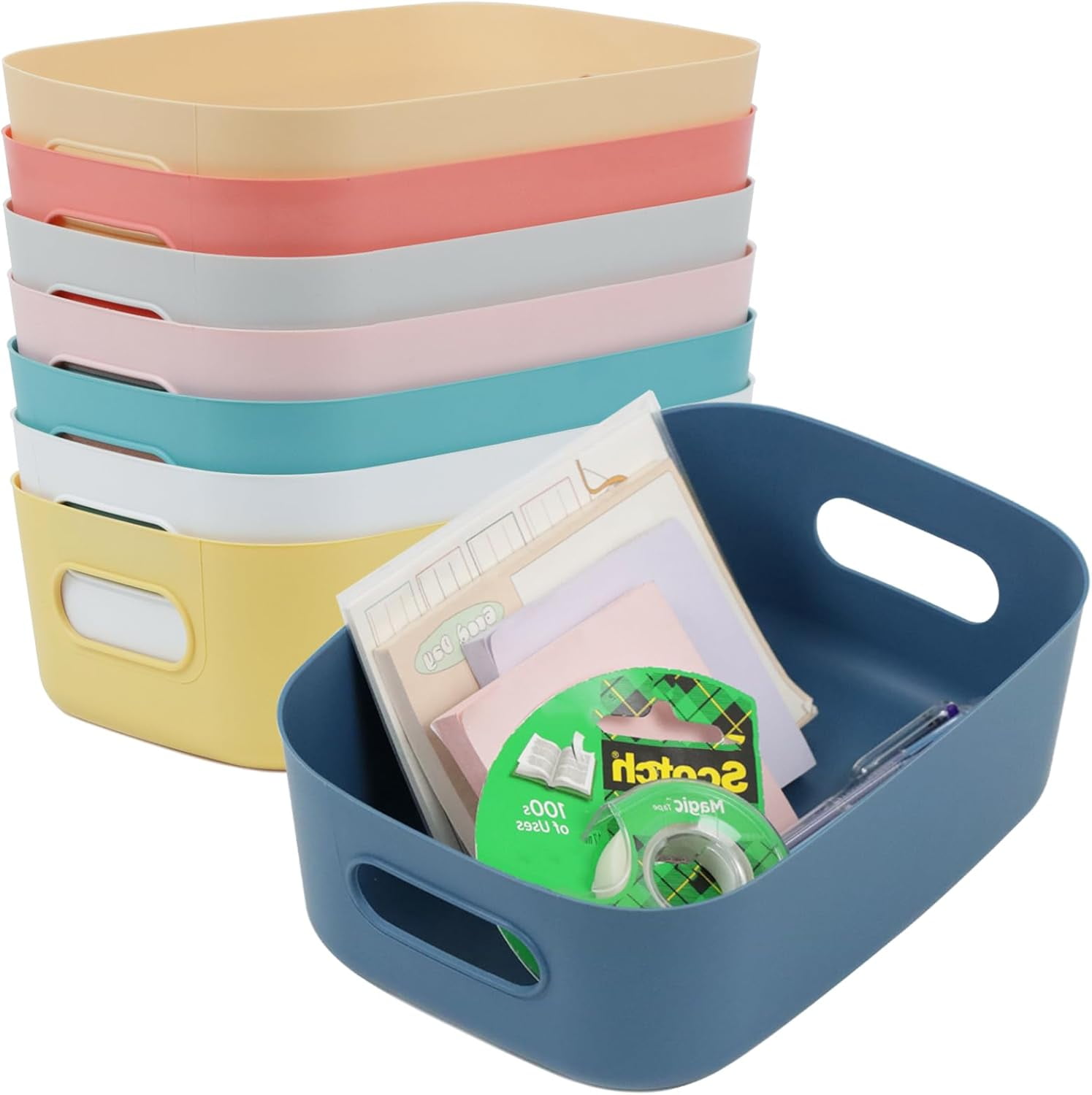 fdbtgysdb 7PCS Drawer Organizer Bins Small Plastic Storage Bins Storage ...