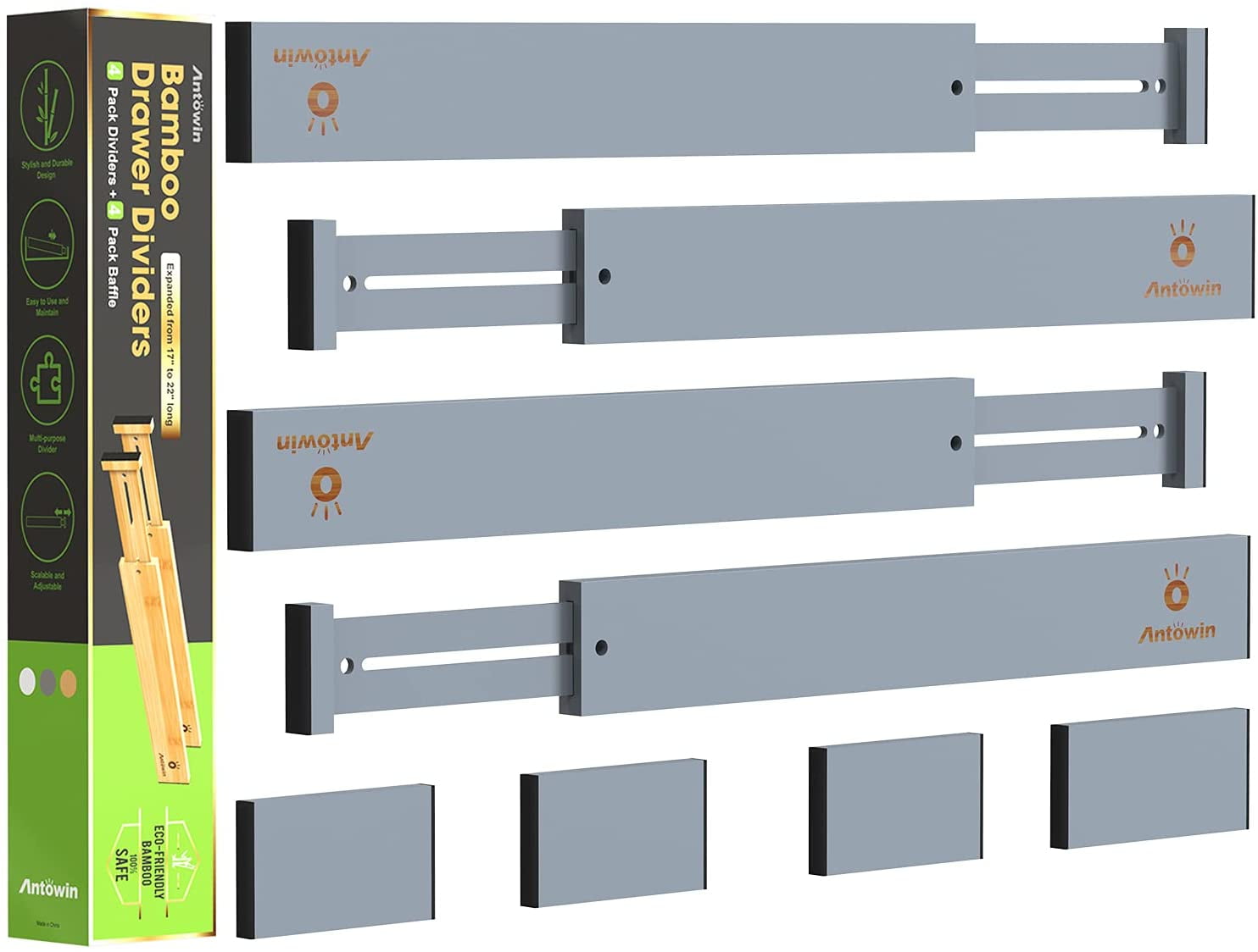 fdbtgysdb Bamboo Drawer Dividers Organizers Expandable Drawer ...
