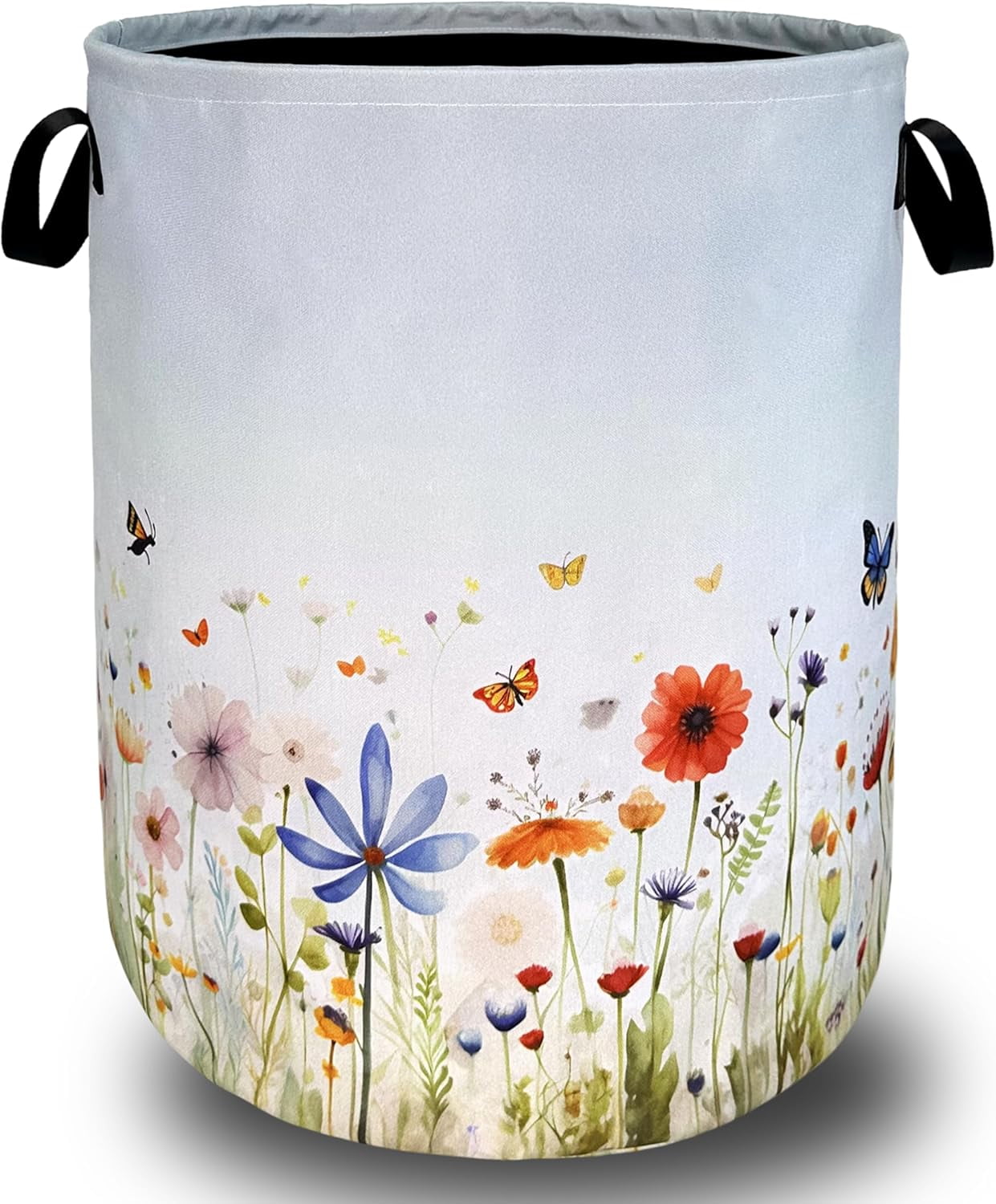 sdzifto Colorful Wildflowers Laundry Hamper Butterfly Floral Laundry ...