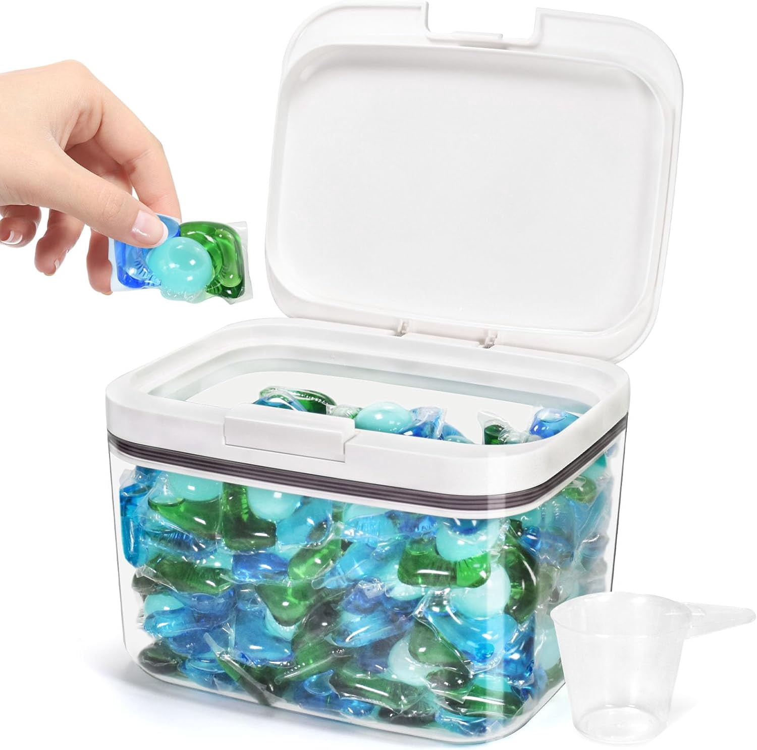 fdbtgysdb Laundry Pods Container Laundry Pod Holder with Lid Laundry ...