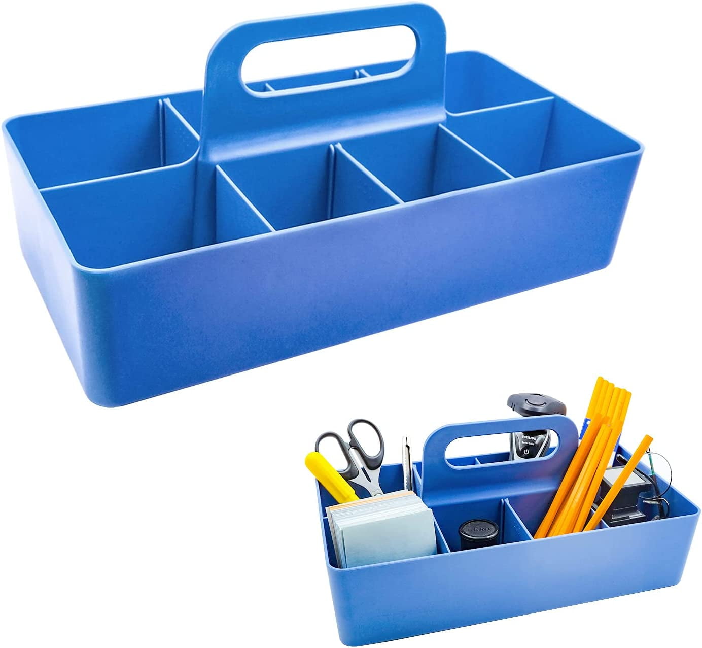 hltusyp New Plastic Portable Makeup Organizer Caddy Tote Divided Basket ...