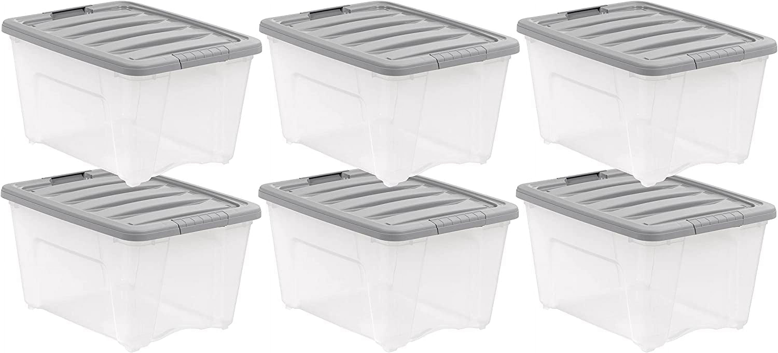 fdbtgysdb Plastic Storage Bins with Latching Lids Stackable 5 Quart ...
