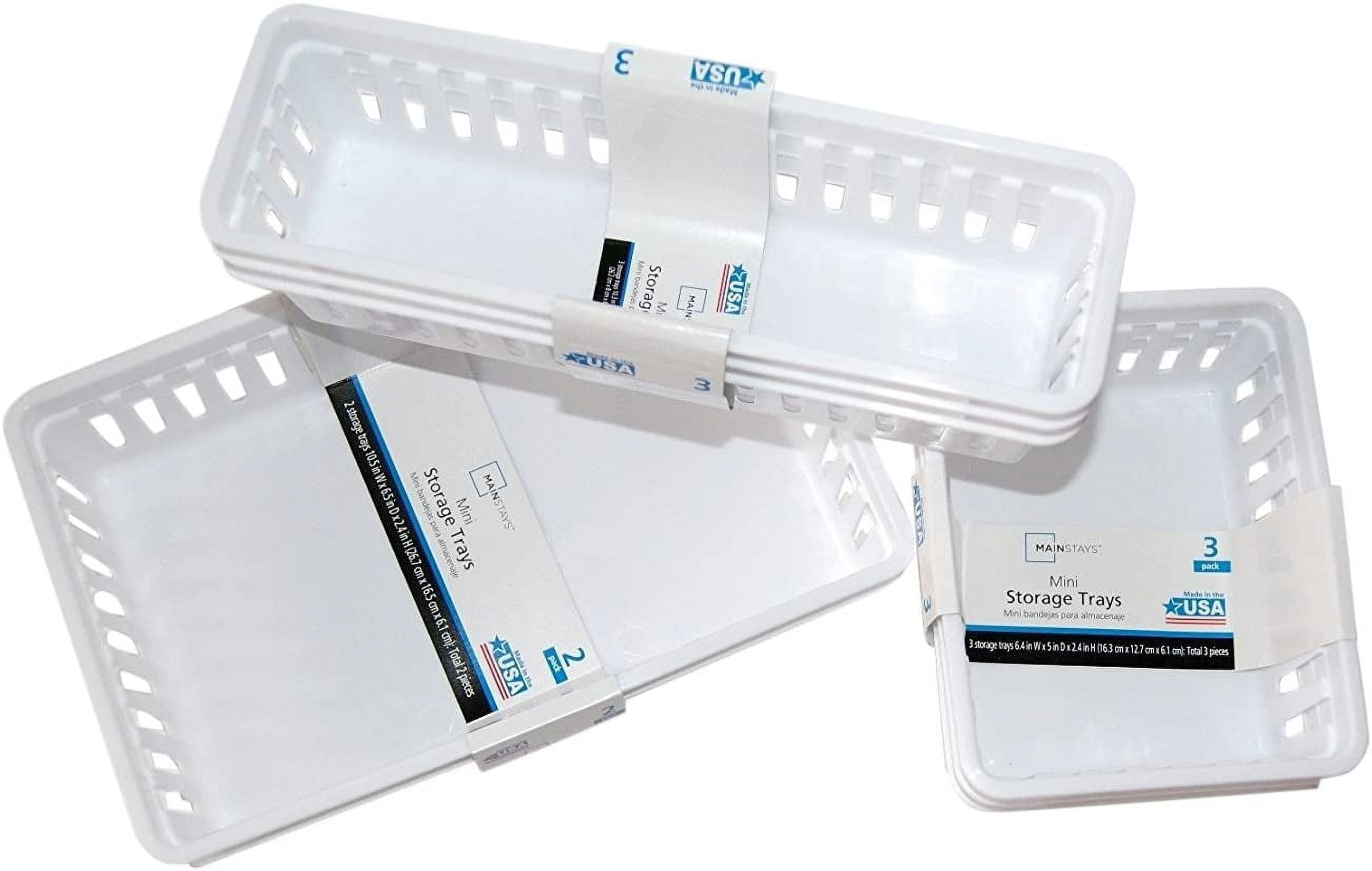 fdbtgysdb Plastic Storage Trays Baskets Organization Bundle 3 Sizes ...