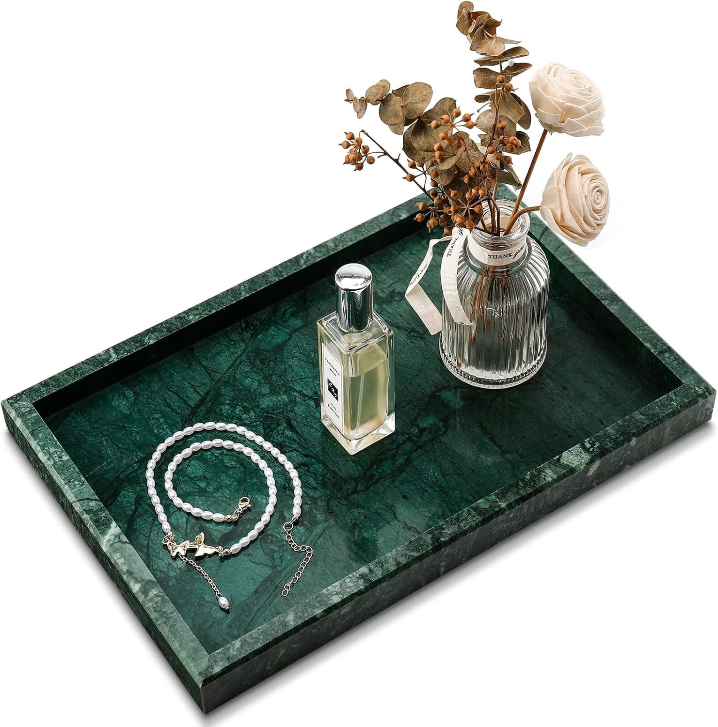 fdbtgysdb Real Natural Marble Tray for Bathroom Vanity Kitchen and ...
