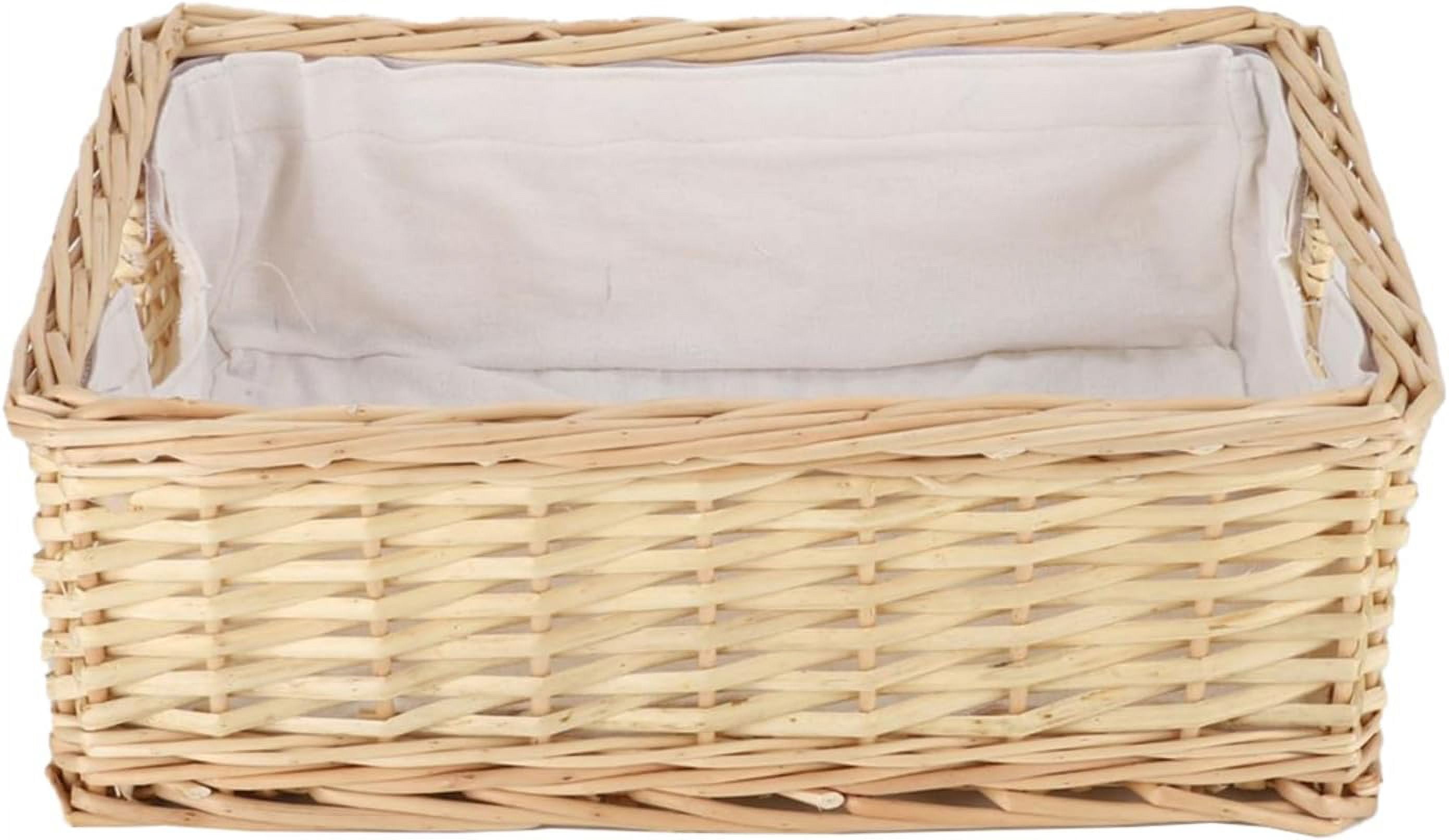 fdbtgysdb Rectangular Wicker Storage Basket Woven Rattan Basket with ...