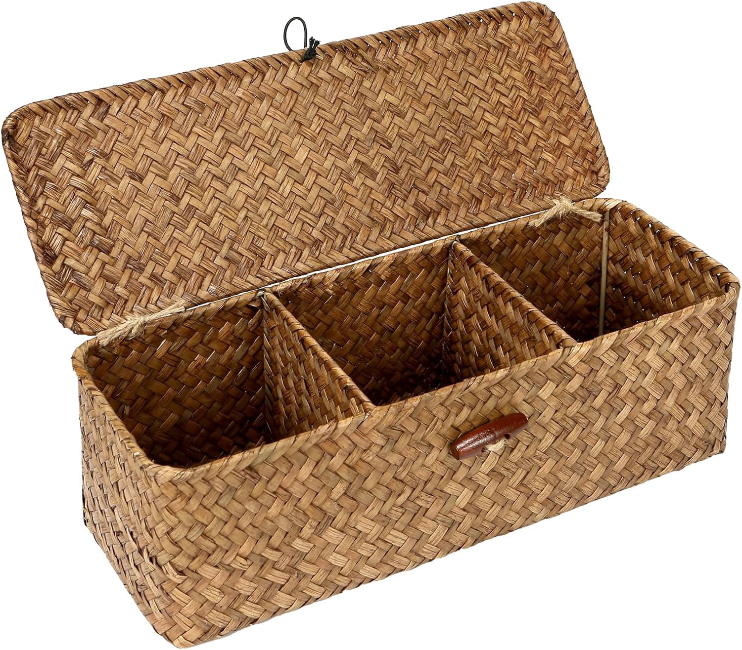 fdbtgysdb Seagrass Tank Basket with Lid with Rectangular Small Shelf ...
