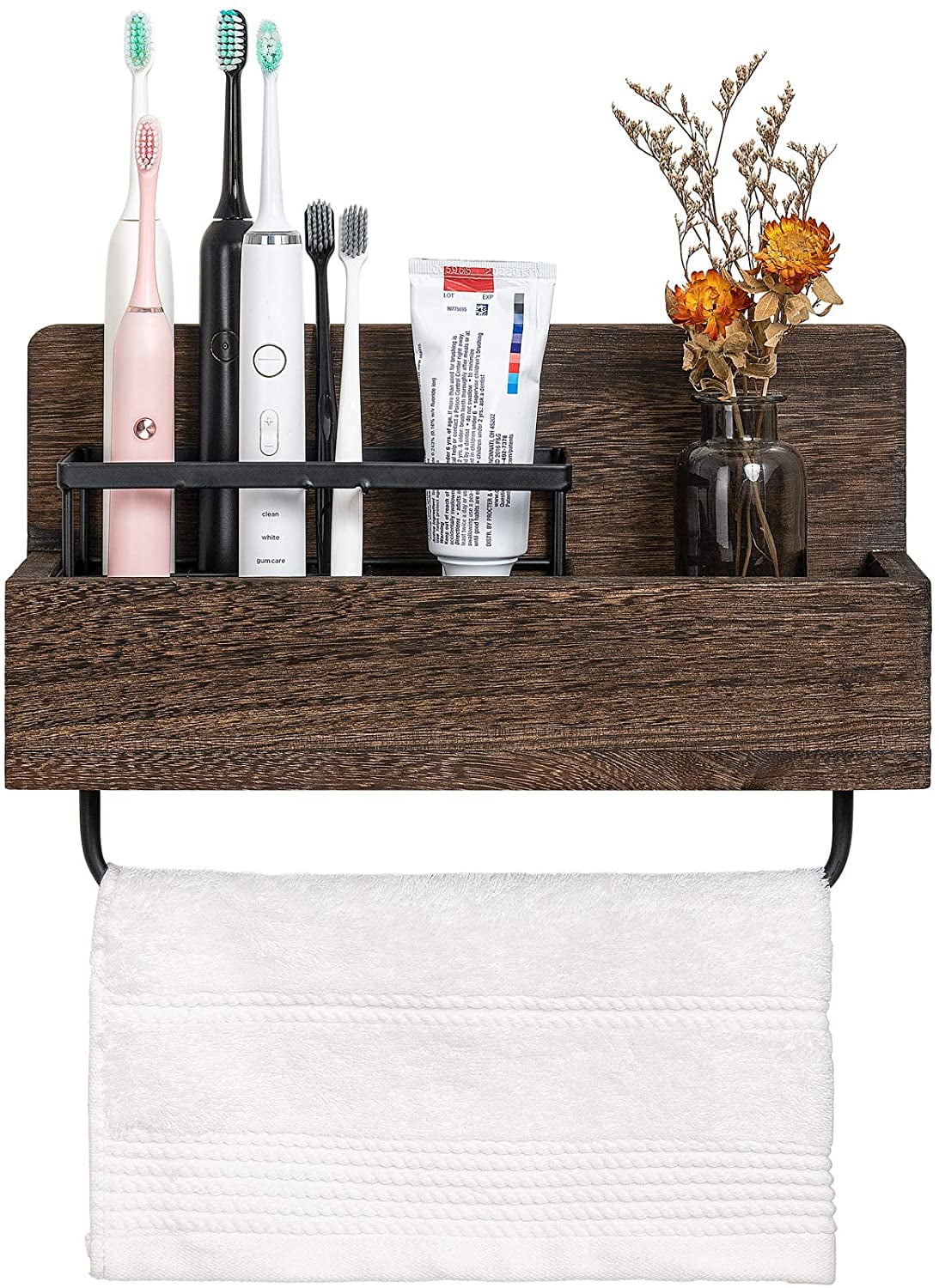 fdbtgysdb Wall Mounted Toothbrush Holder Wooden Electric Toothbrush ...