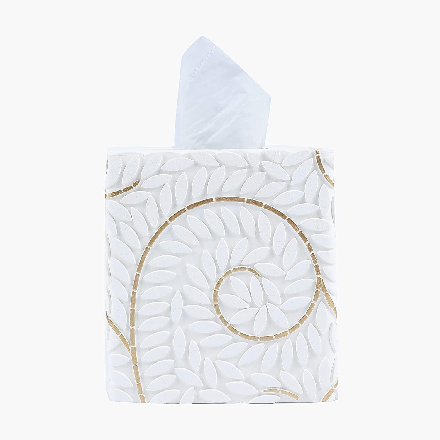 fdbtgysdb White Square Cover Kleenex Box Holder with Tray Unique Cube ...