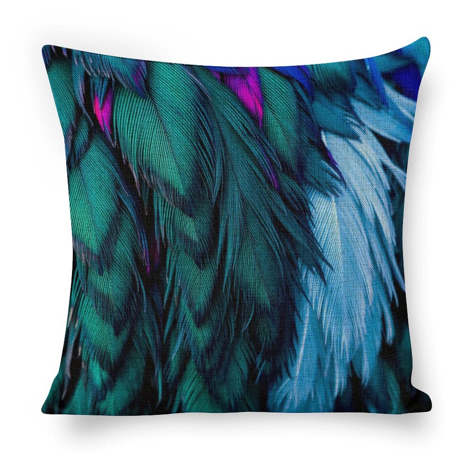feathers pattern colors Linen toss pillowcase Decoration pillowcase ...