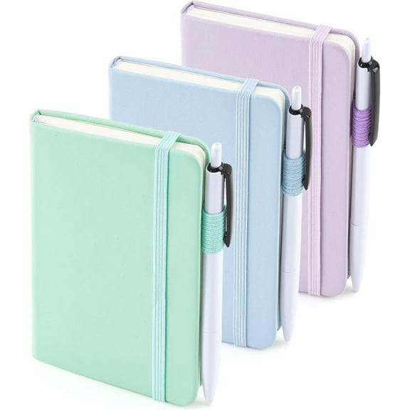3 Pack Pocket Small Notebook Journals, Mini Cute Hardcover College ...