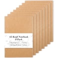 Feela 8 Pack A5 Kraft Notebooks, 60 Lined Blank Pages Travel Journal ...