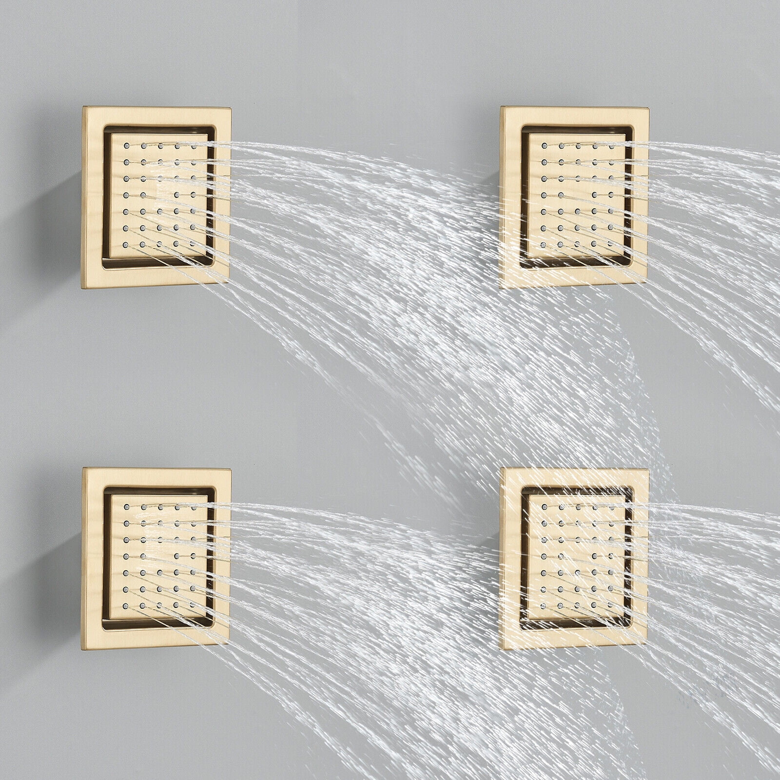 feetron 4pcs Concealed Shower Body Sprays Brass Massage Jets Angle ...