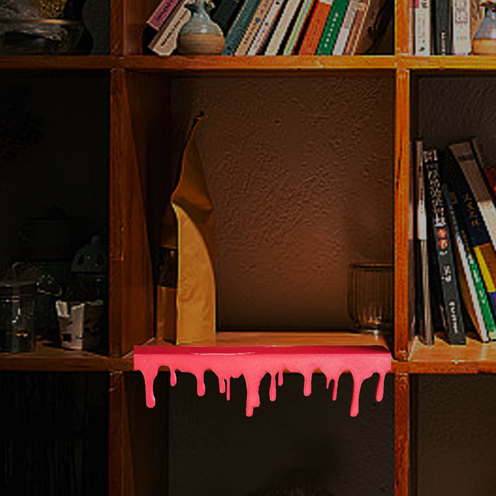 feimajia 2025 Creative Blood Drop Bookshelf Halloween Drip Metal Shelf ...