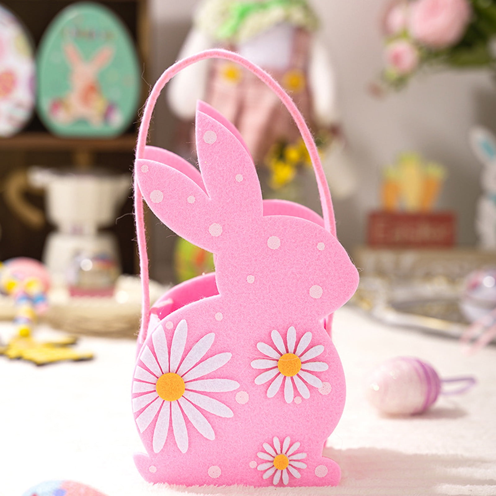 feimajia Easter Bunny Tote Bags Easter Candy Gift Bag Egg-shaped ...