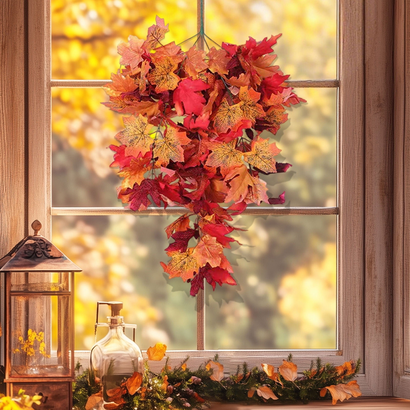 feimajia Faux Wall Hanging Artificial Maple Leaf Halloween Harvests ...